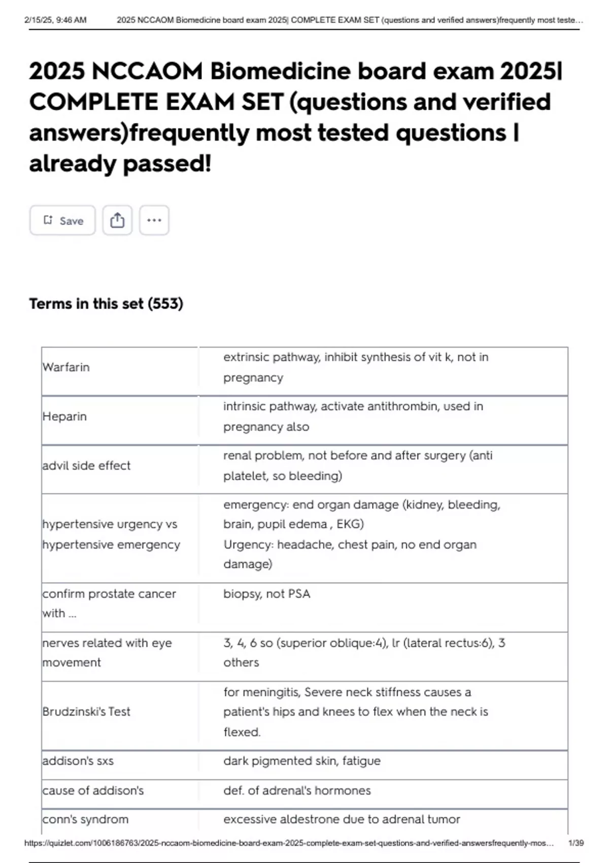 2025 NCCAOM Biomedicine board exam 2025| COMPLETE EXAM SET (questions ...