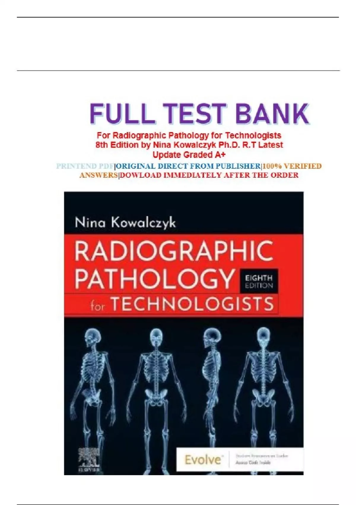 Test Bank For Radiographic Pathology for Technologists, 8th Edition by ...
