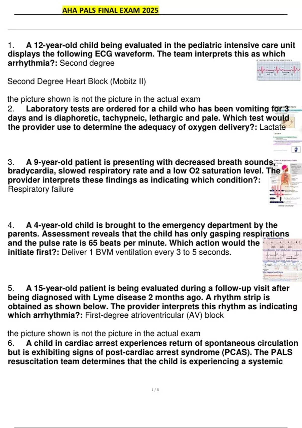 PALS final exam with verified questions and answers guaranteed pass ...