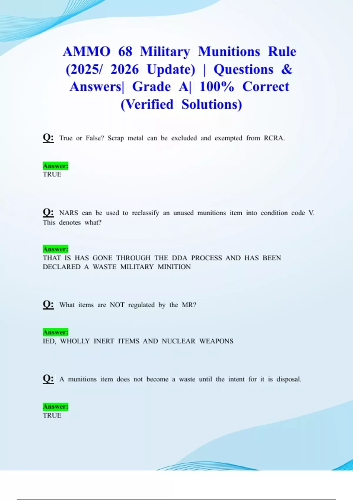 AMMO 68 Military Munitions Rule (2025/ 2026 Update) | Questions ...
