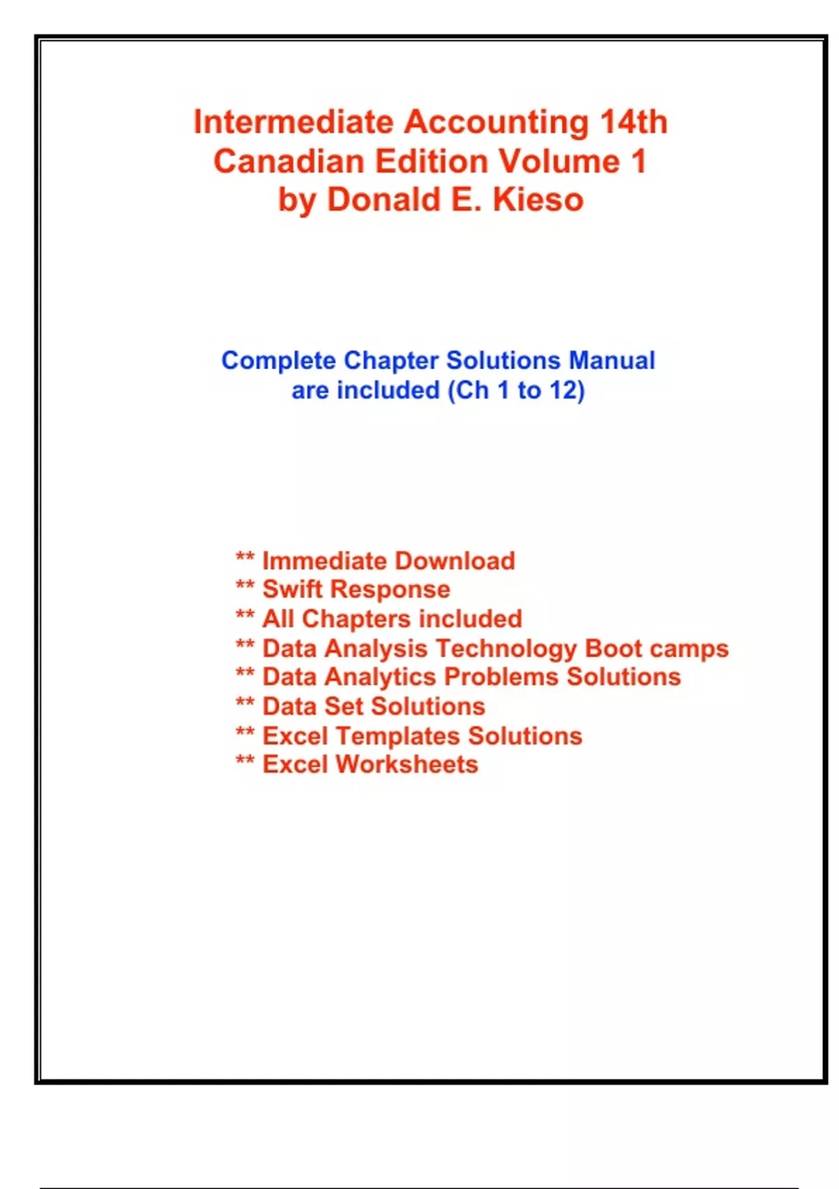 Solutions For Intermediate Accounting 14th Canadian Edition Volume 1 By