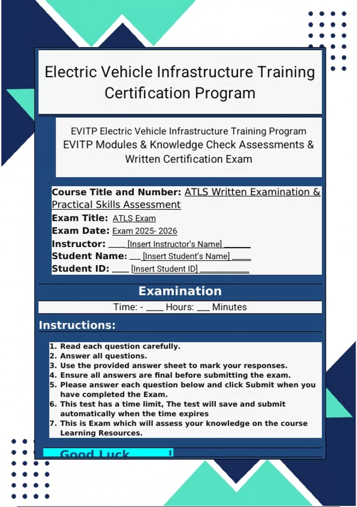 EVITP Modules 2 The NEC National Electrical Code EVITP Knowledge Check Assessment Review ...