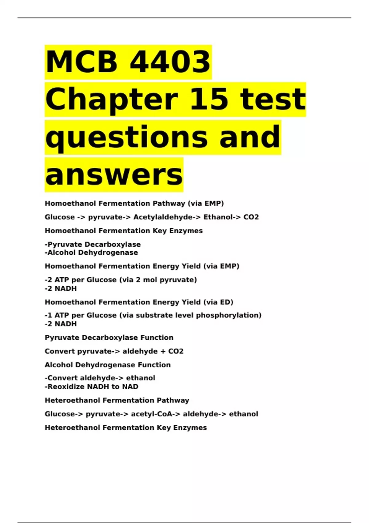 MCB 4403 Chapter 15 test questions and answers - MCB-4403 - Stuvia US