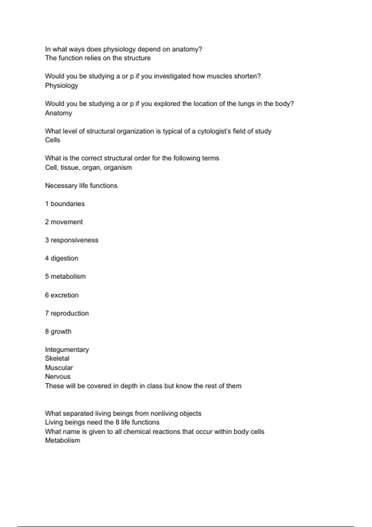 Class notes EXER 2168 - EXER 2168 - Stuvia US