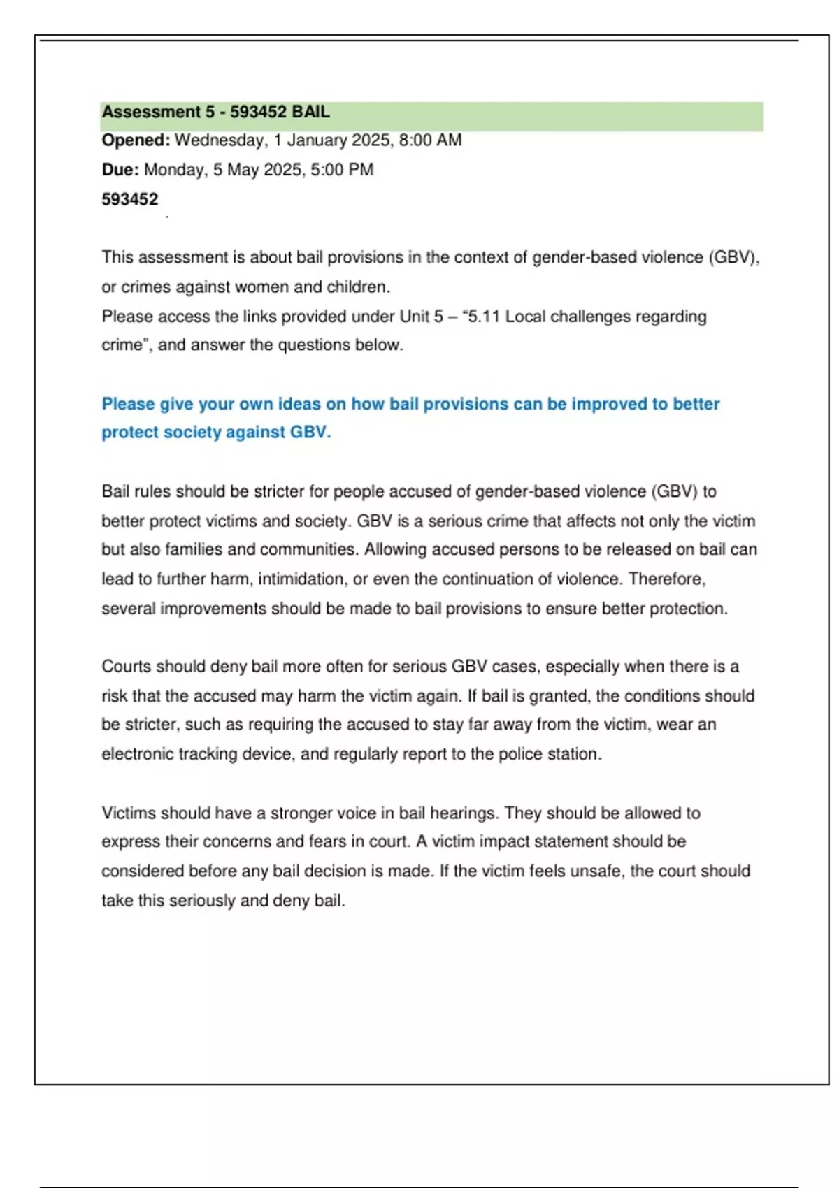 SJD1501 Assignment 5 Semester 1 2025 - Social Dimensions of Justice ...