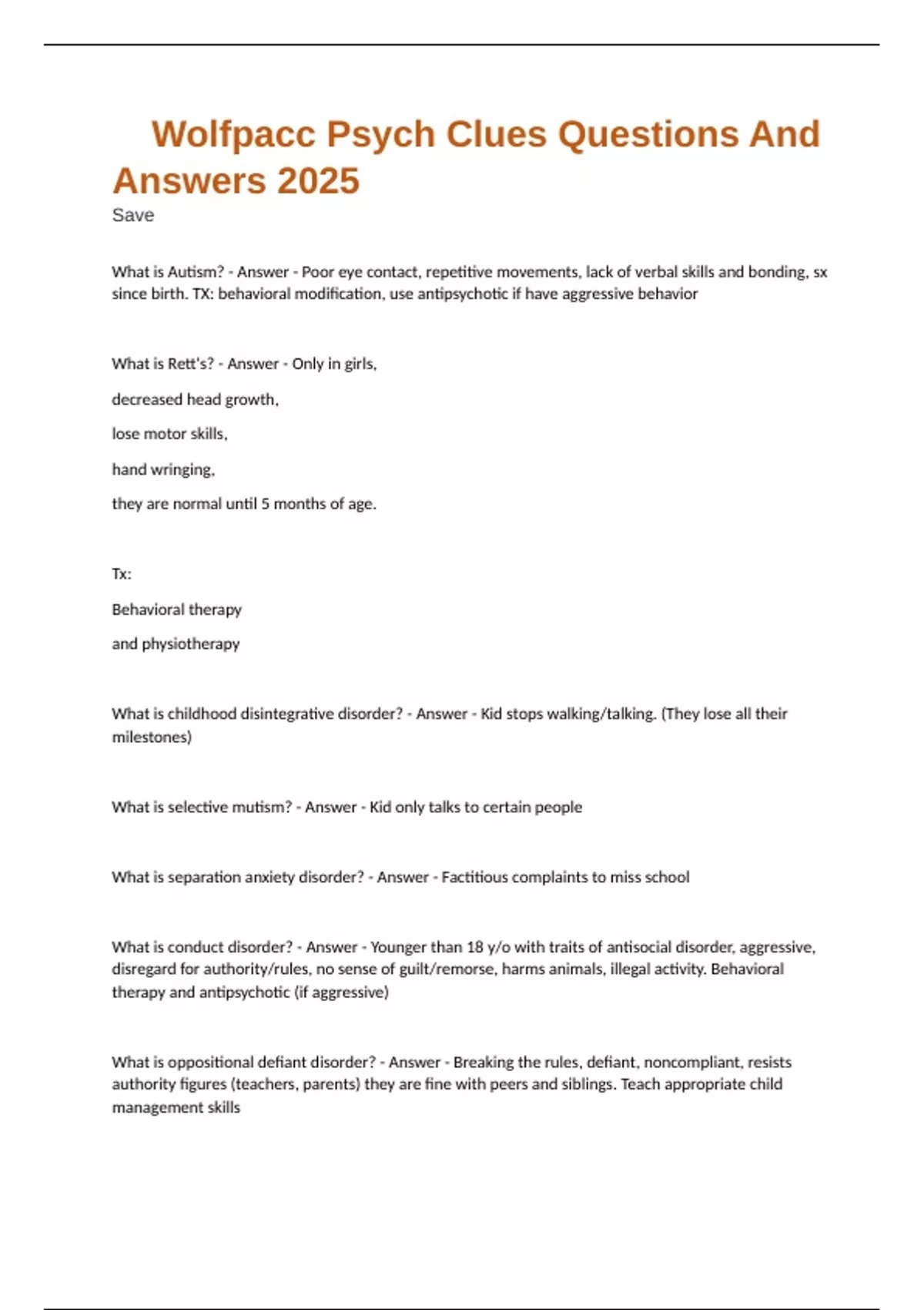 Wolfpacc Psych Clues Questions And Answers 2025 - WOLFPACC - Stuvia US