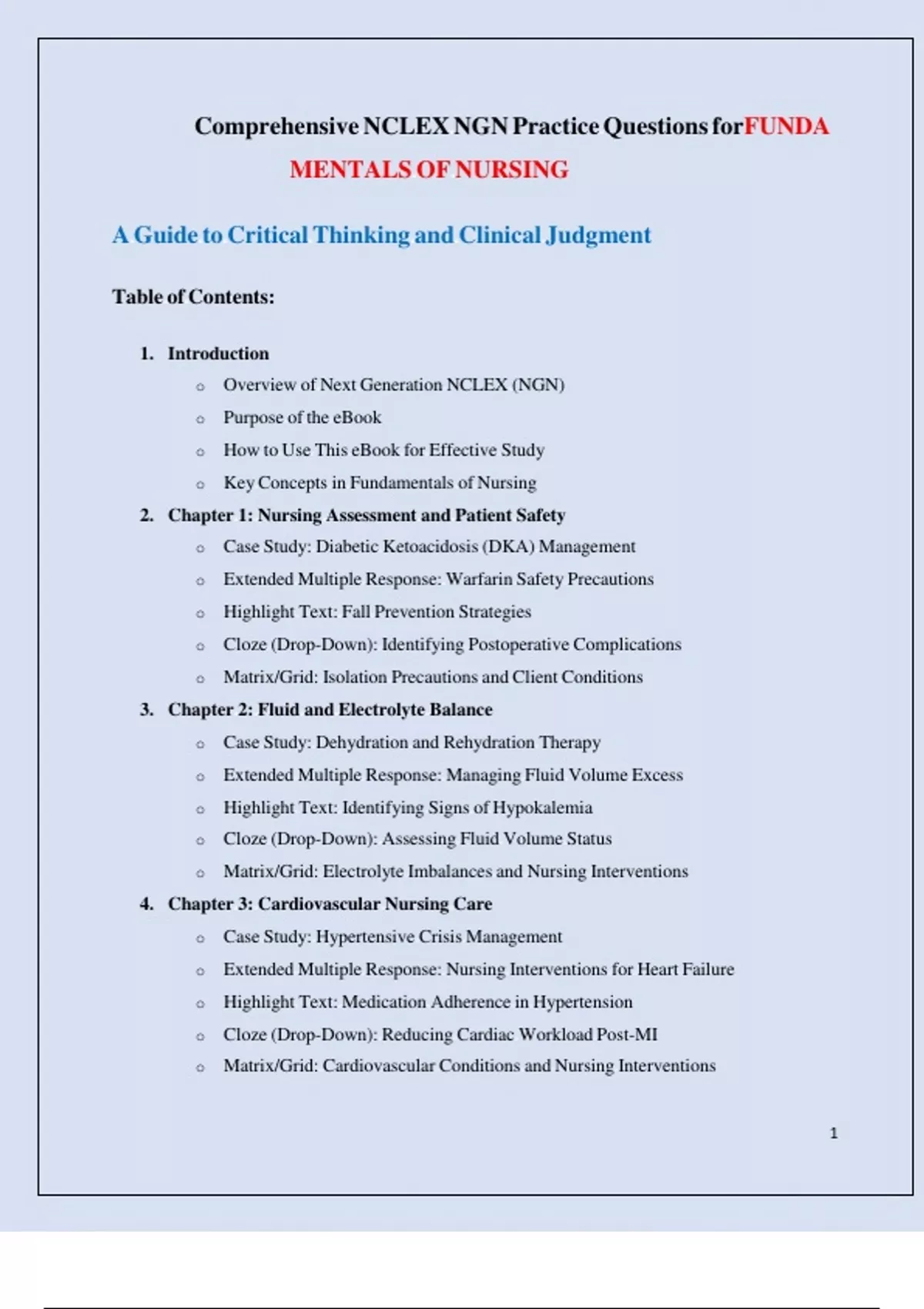 Comprehensive nclex ngn practice questions for fundamentals of nursing ...