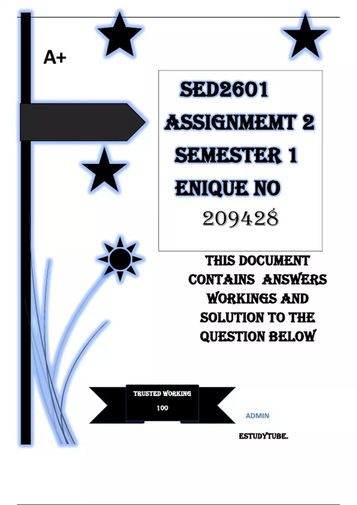 SED2601 Assignment 2 (COMPLETE ANSWERS 2025 (209428) - DUE 25 June 2025 - SED2601 Assignment 2 ...