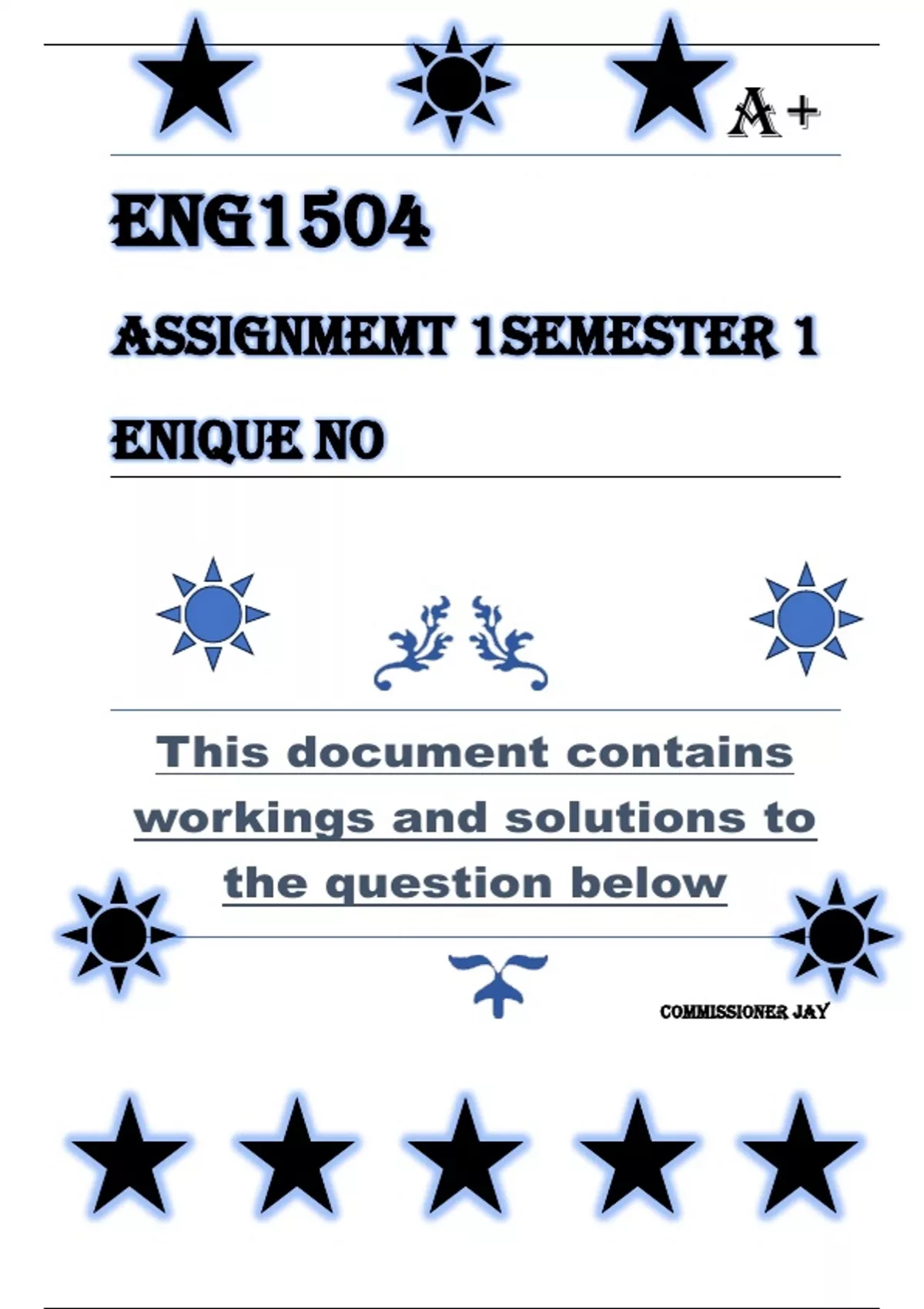 ENG1504 Assignment 1 (COMPLETE ANSWERS) Semester 1 2025 - DUE March ...