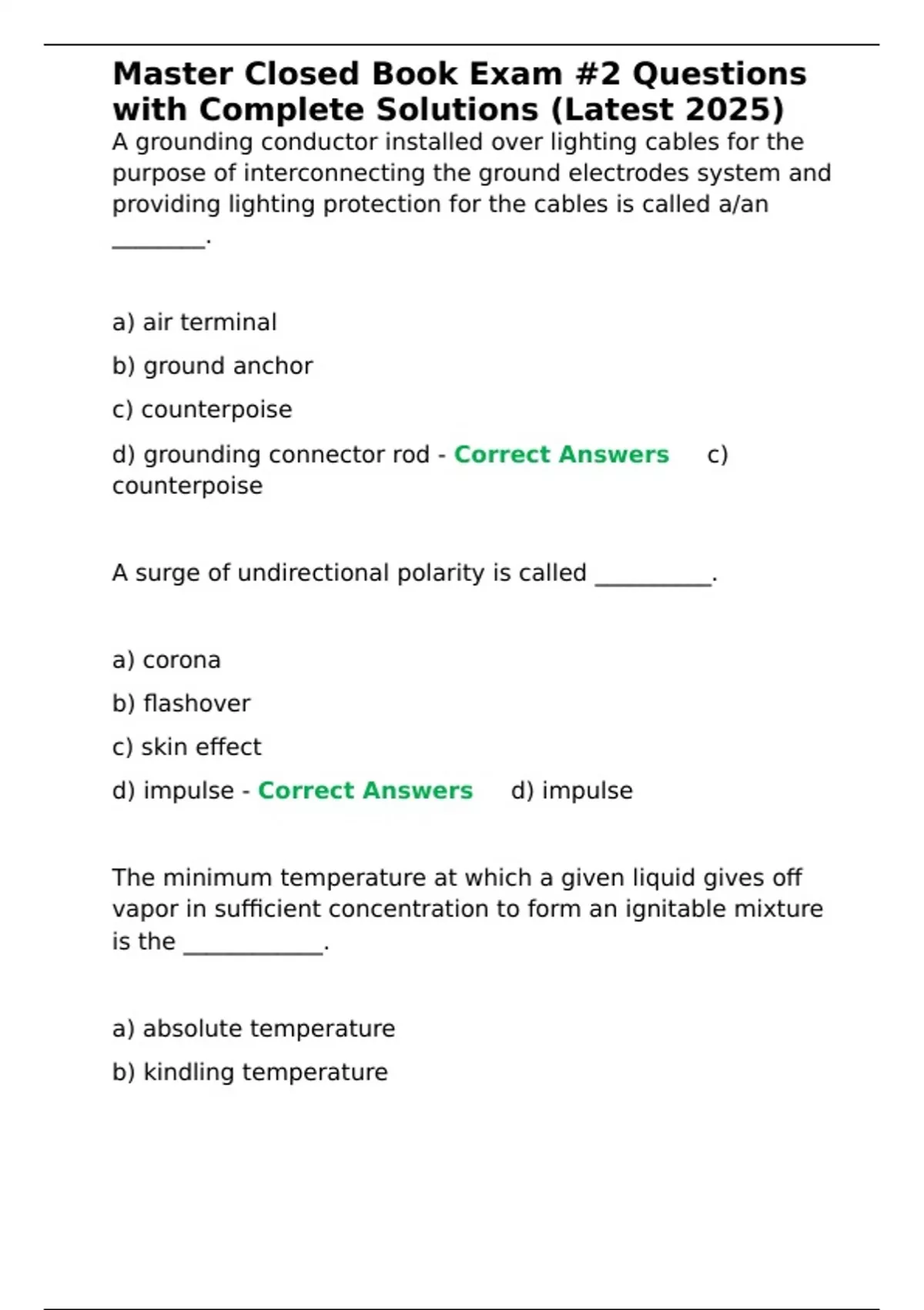 Master Closed Book Exam -2 Questions with Complete Solutions (Latest ...