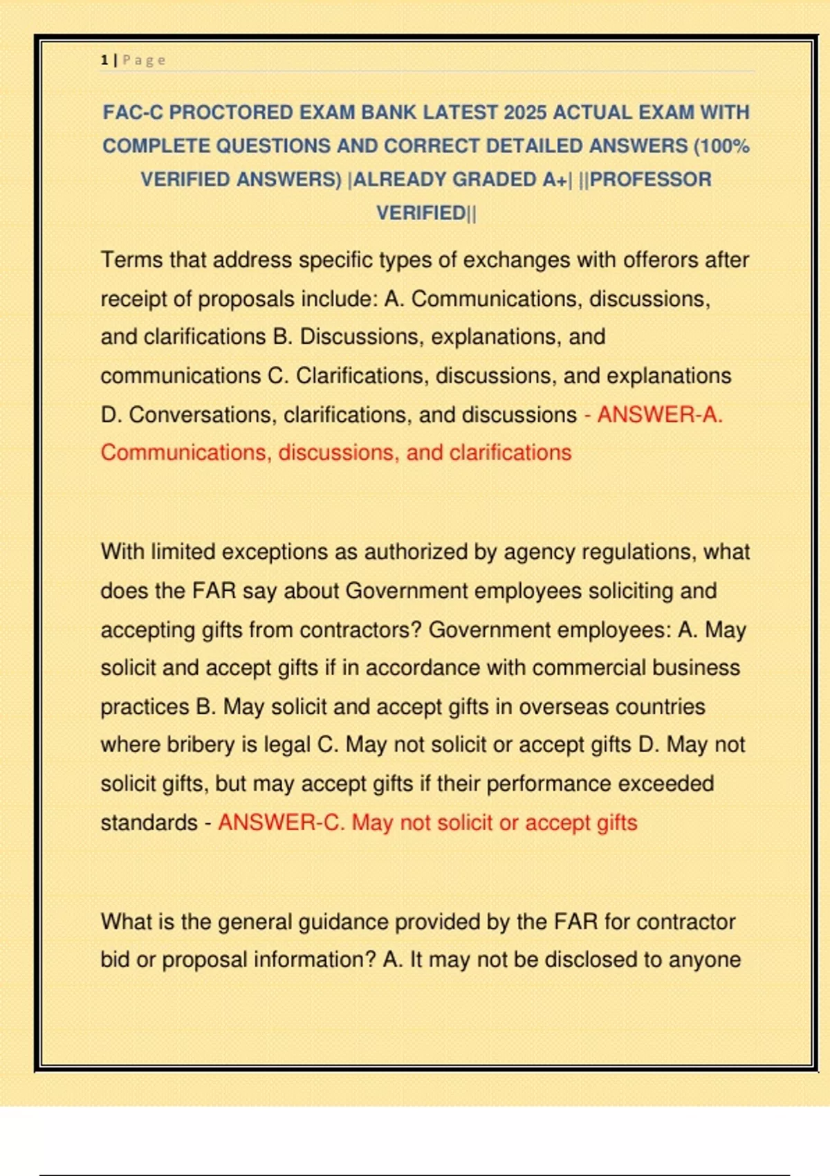 FAC-C PROCTORED EXAM BANK LATEST 2025 ACTUAL EXAM WITH COMPLETE ...