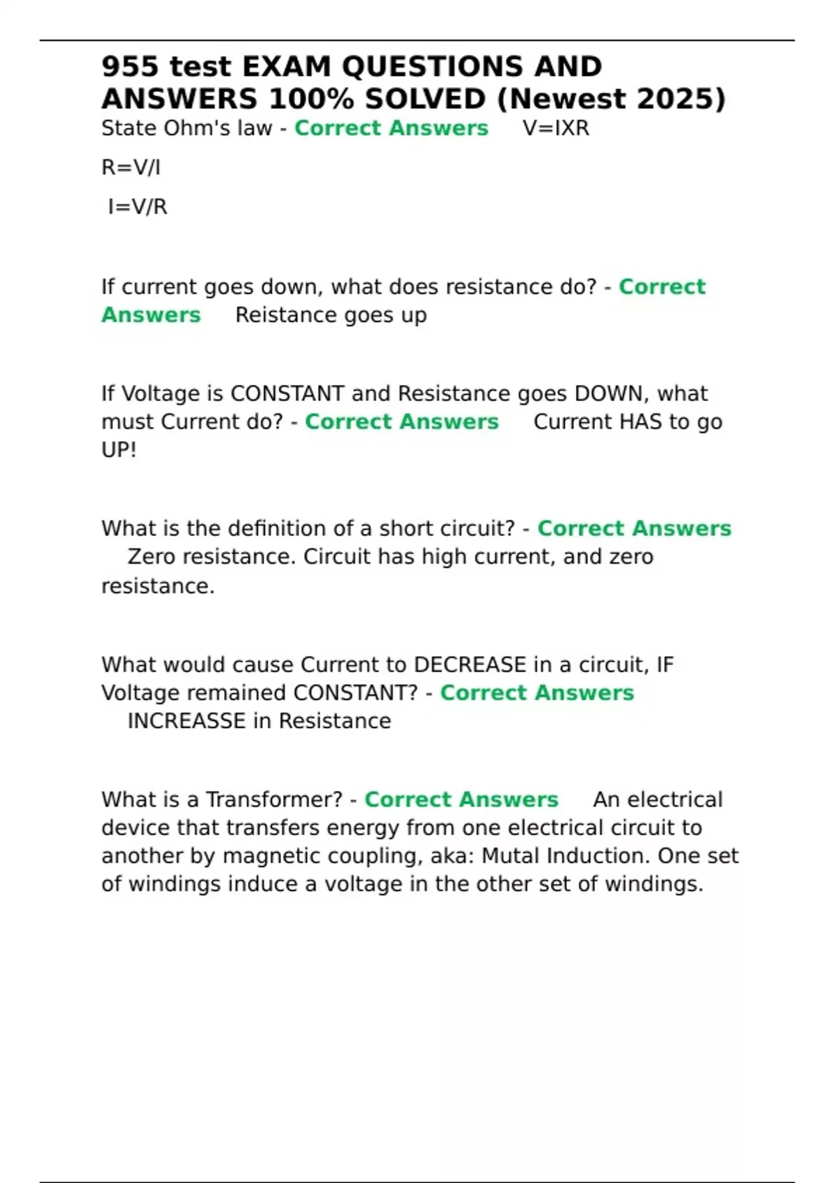 955 test EXAM QUESTIONS AND ANSWERS 100- SOLVED (Newest 2025) - 955 MSS ...