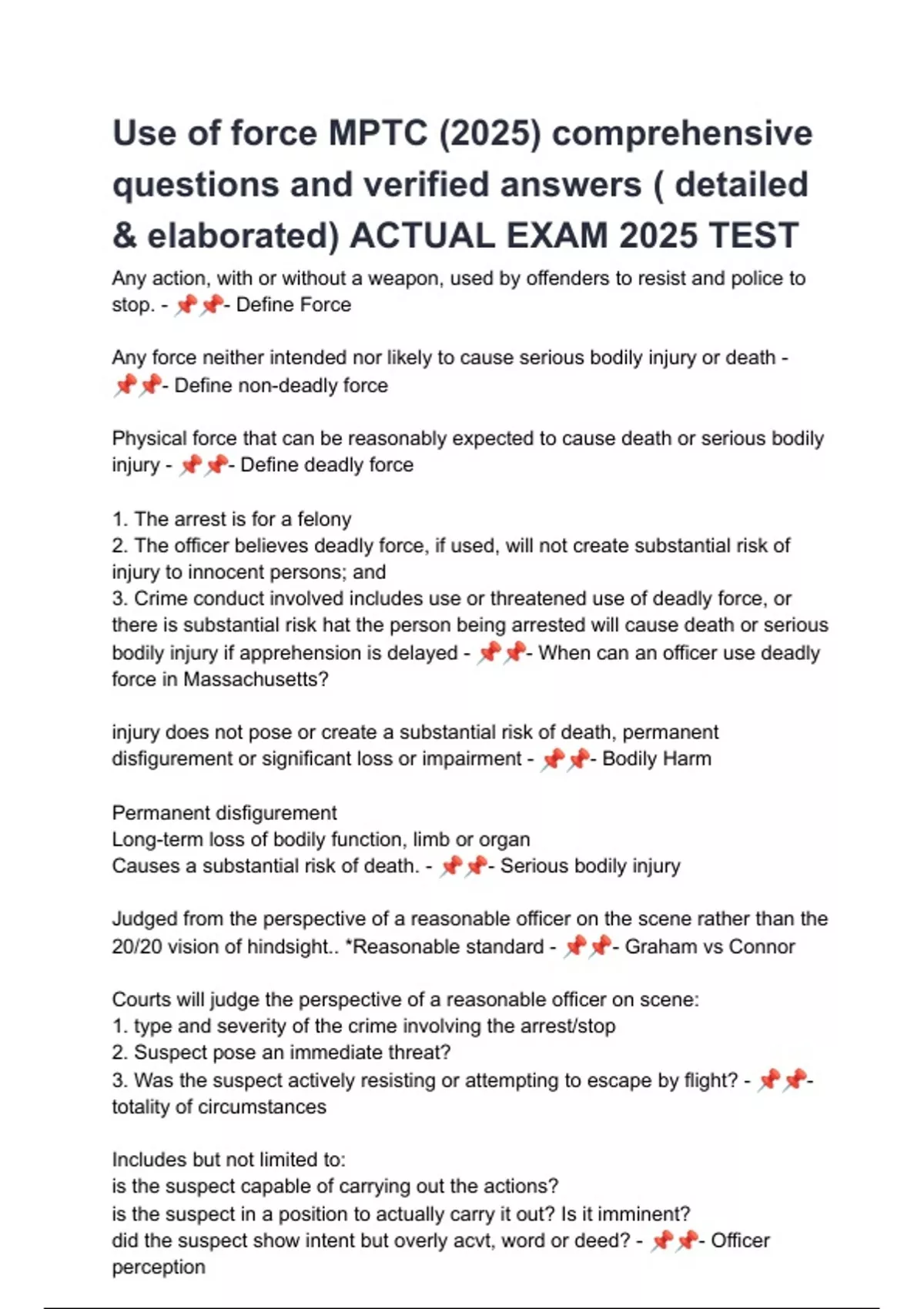Use of force MPTC (2025) comprehensive questions and verified answers ...