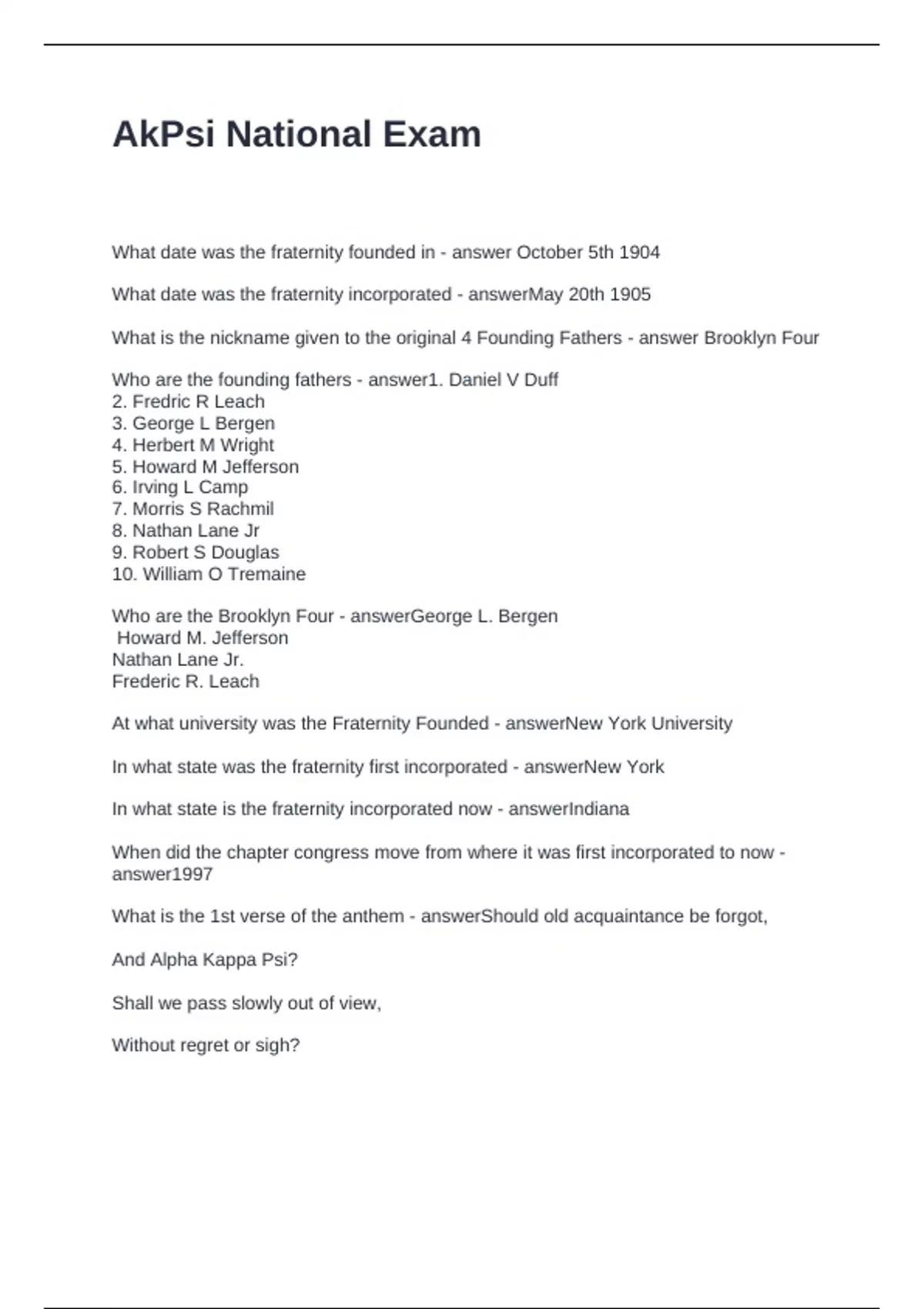 AkPsi National Exam Questions with Solutions - AKPSI - Stuvia US