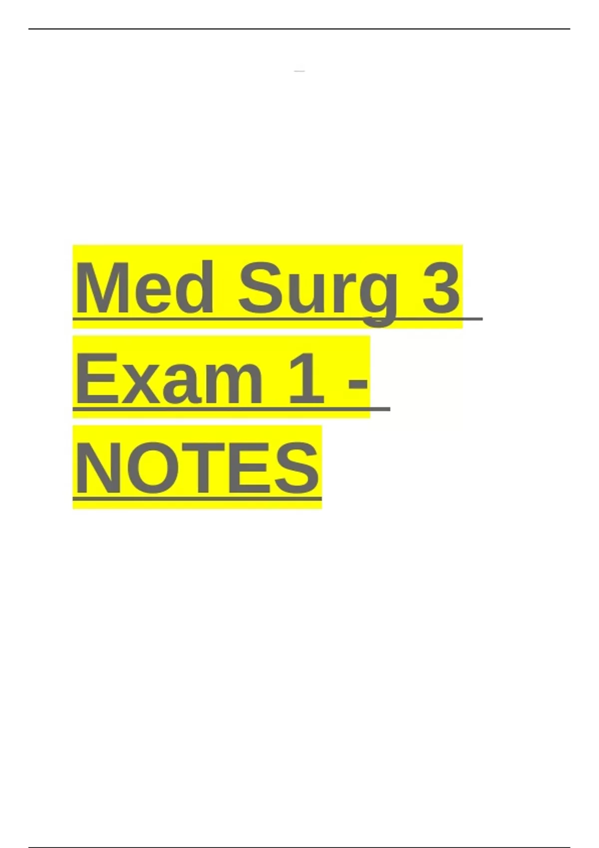 med surg 3 exam 1 study guide notes verified questions and answers ...