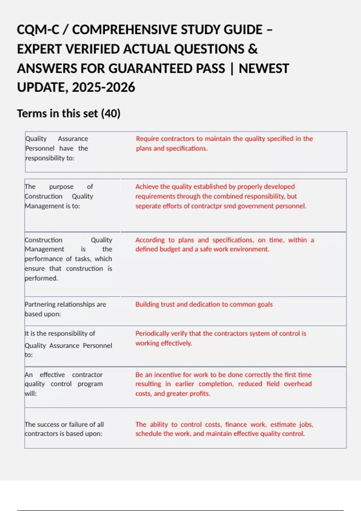 CQM-C / COMPREHENSIVE STUDY GUIDE – EXPERT VERIFIED ACTUAL QUESTIONS ...