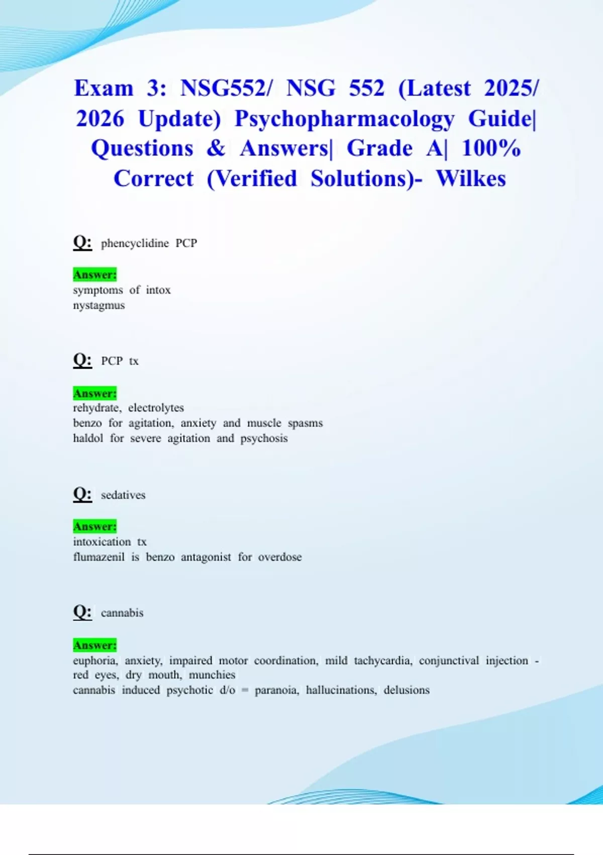 Exam 3: NSG552/ NSG 552 (Latest 2025/ 2026 Updates STUDY BUNDLE PACKAGE ...