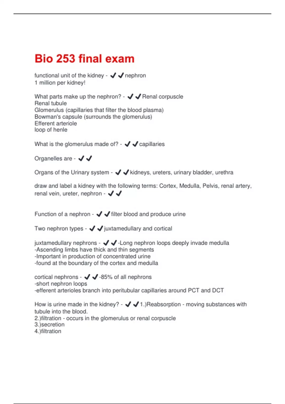 Bio 253 final exam Questions and Answers 100% Solved correctly - Bio ...