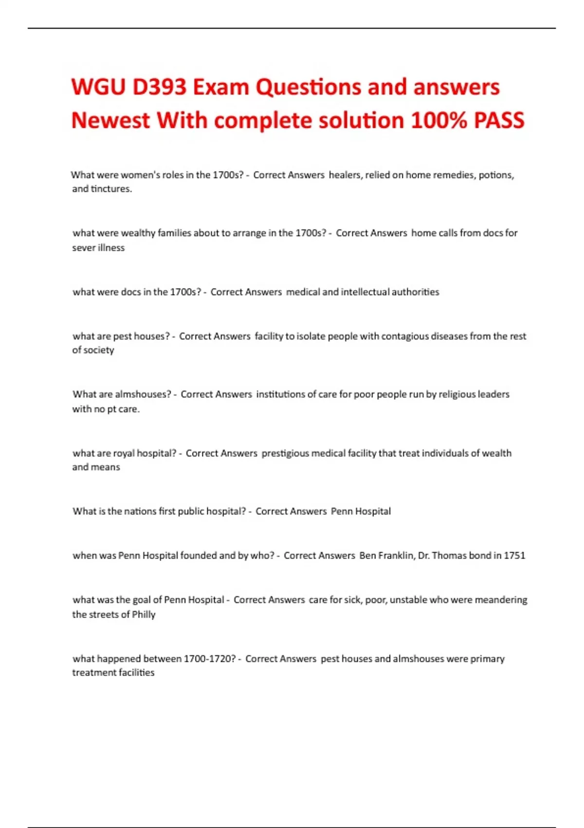 WGU D393 Exam Questions and answers Newest With complete solution 100% ...