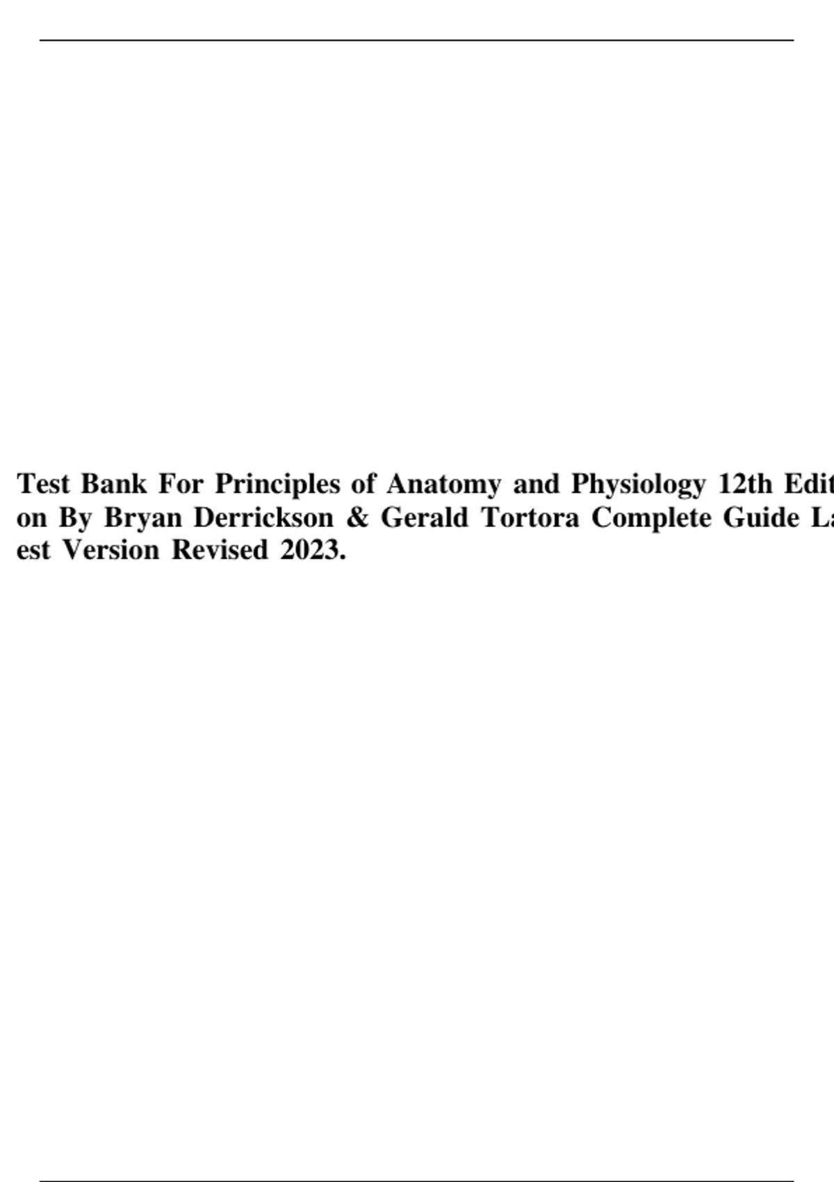 Test Bank for Principles of Anatomy and Physiology 12th Edition by ...