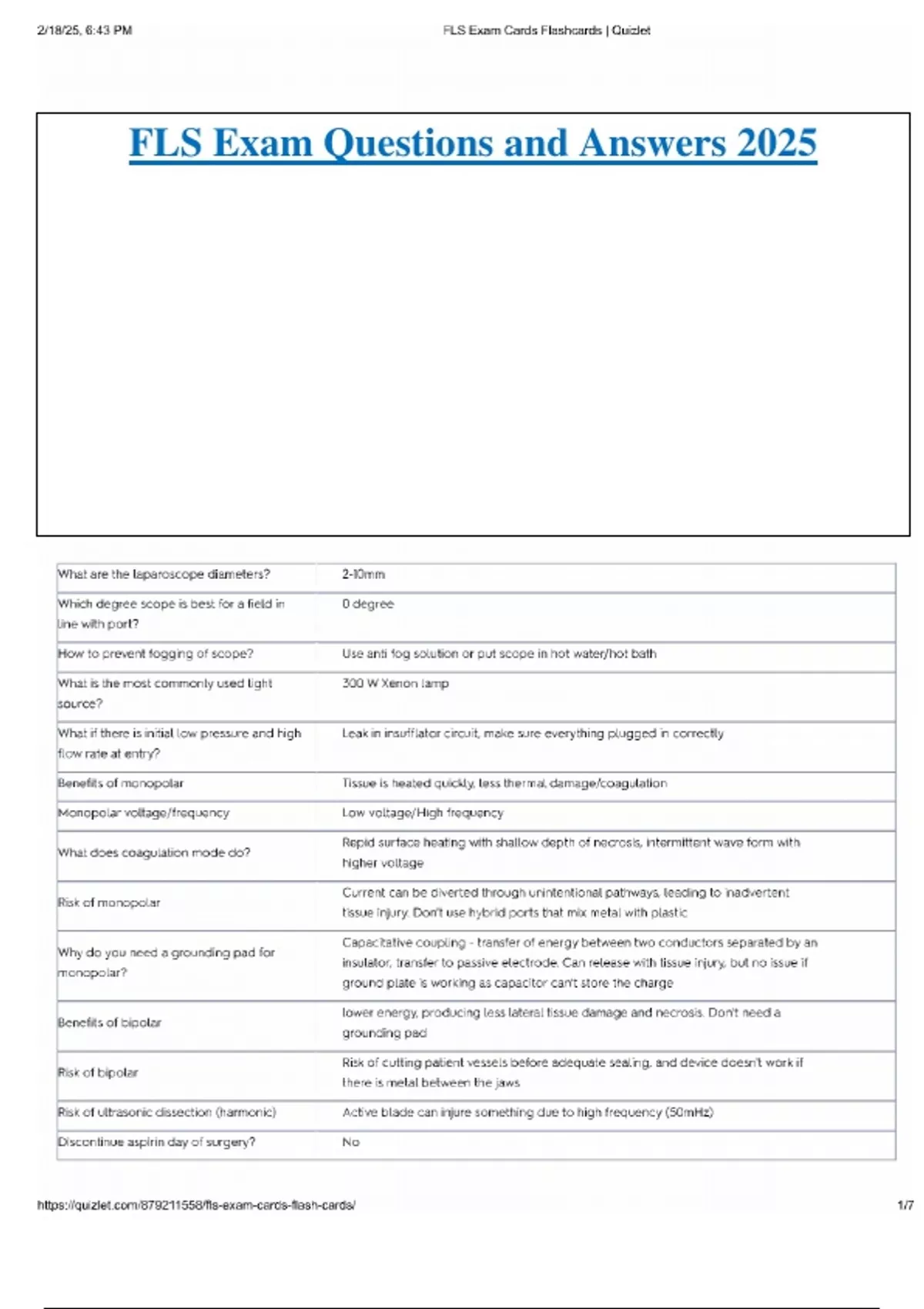 FLS Exam Questions and Answers 2025 - FLS - Stuvia US
