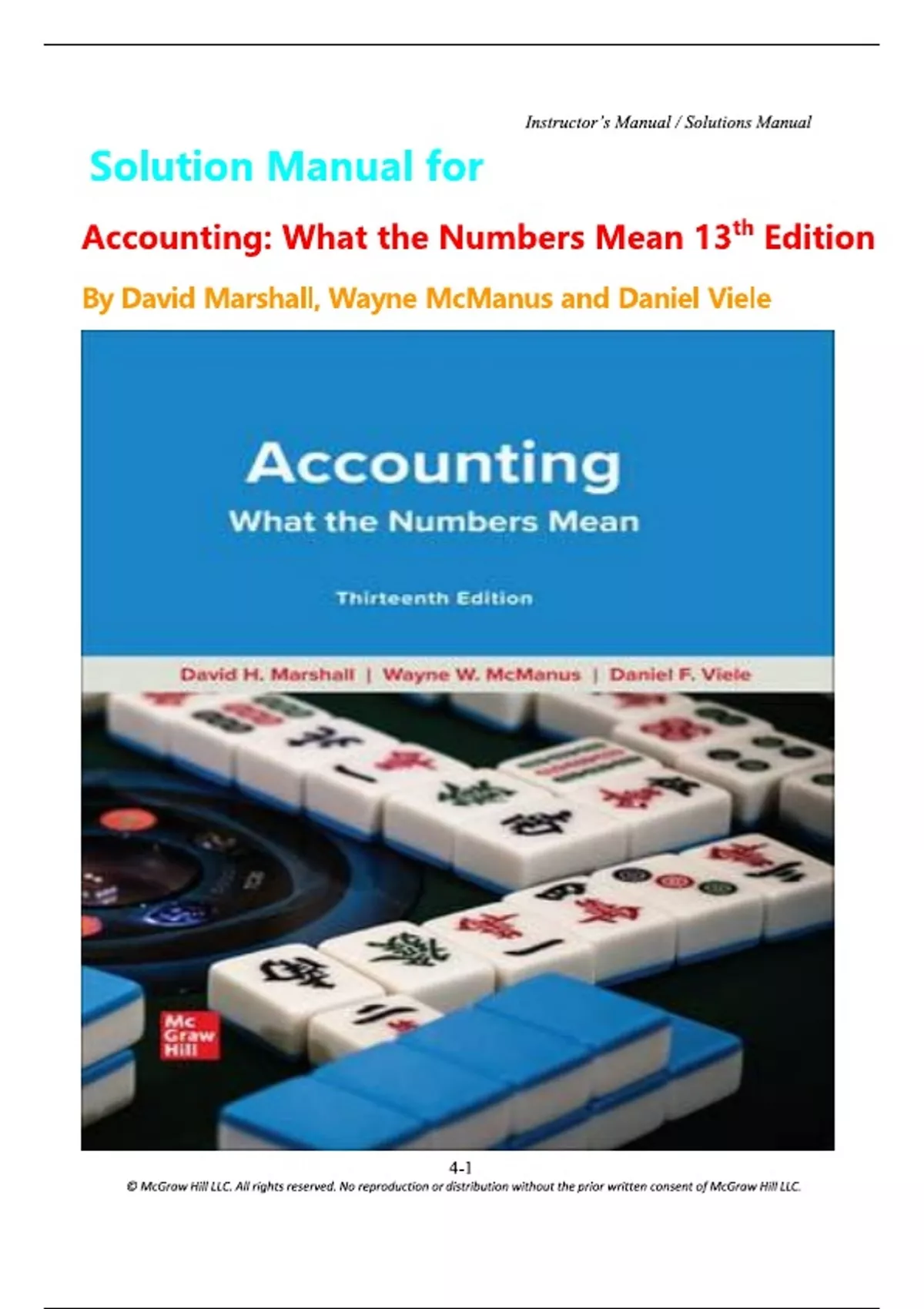 Solution Manual for Accounting: What the Numbers Mean 13th Edition By ...