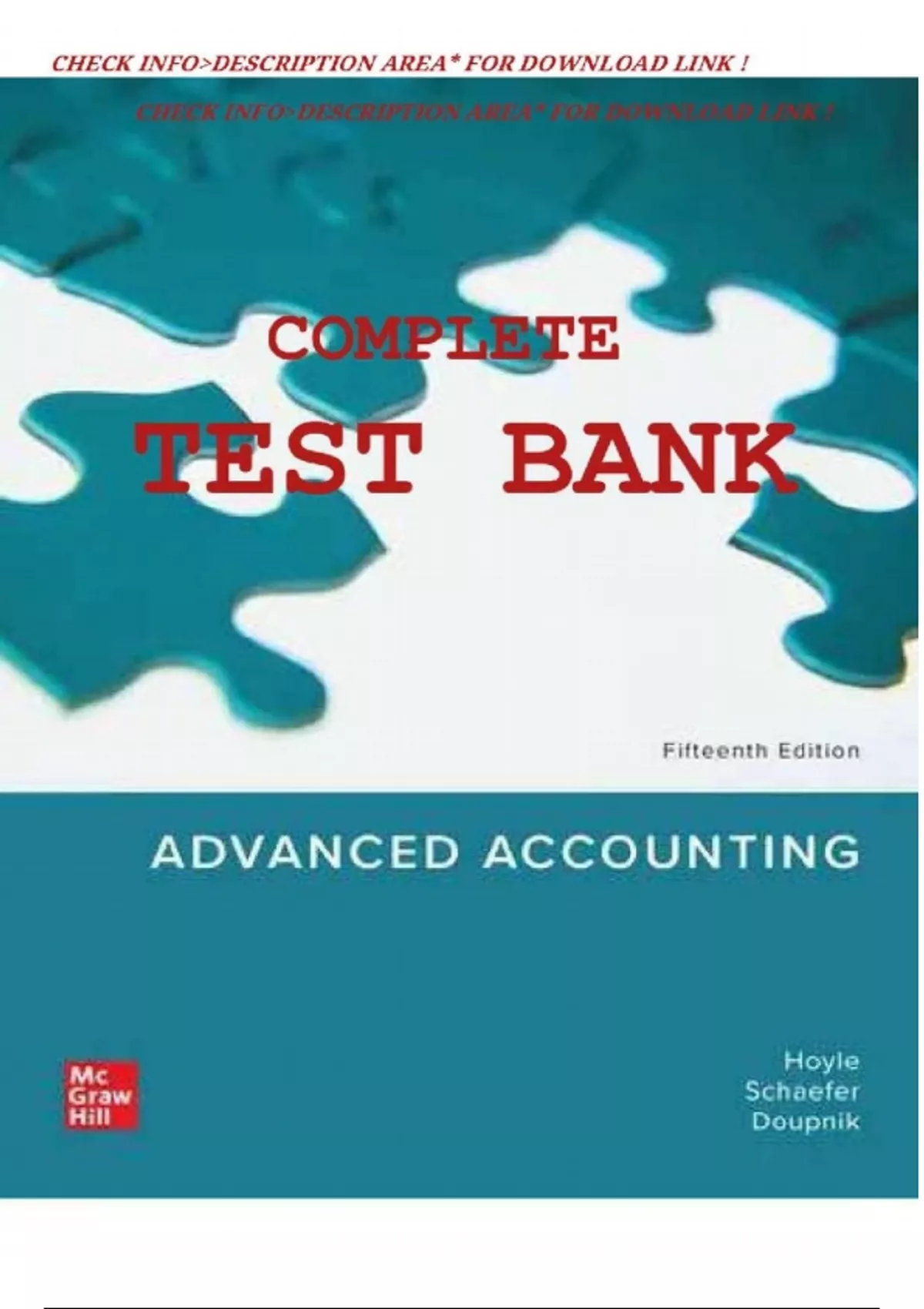 Test Bank for Advanced Accounting, 15th Edition By Joe Ben Hoyle ...