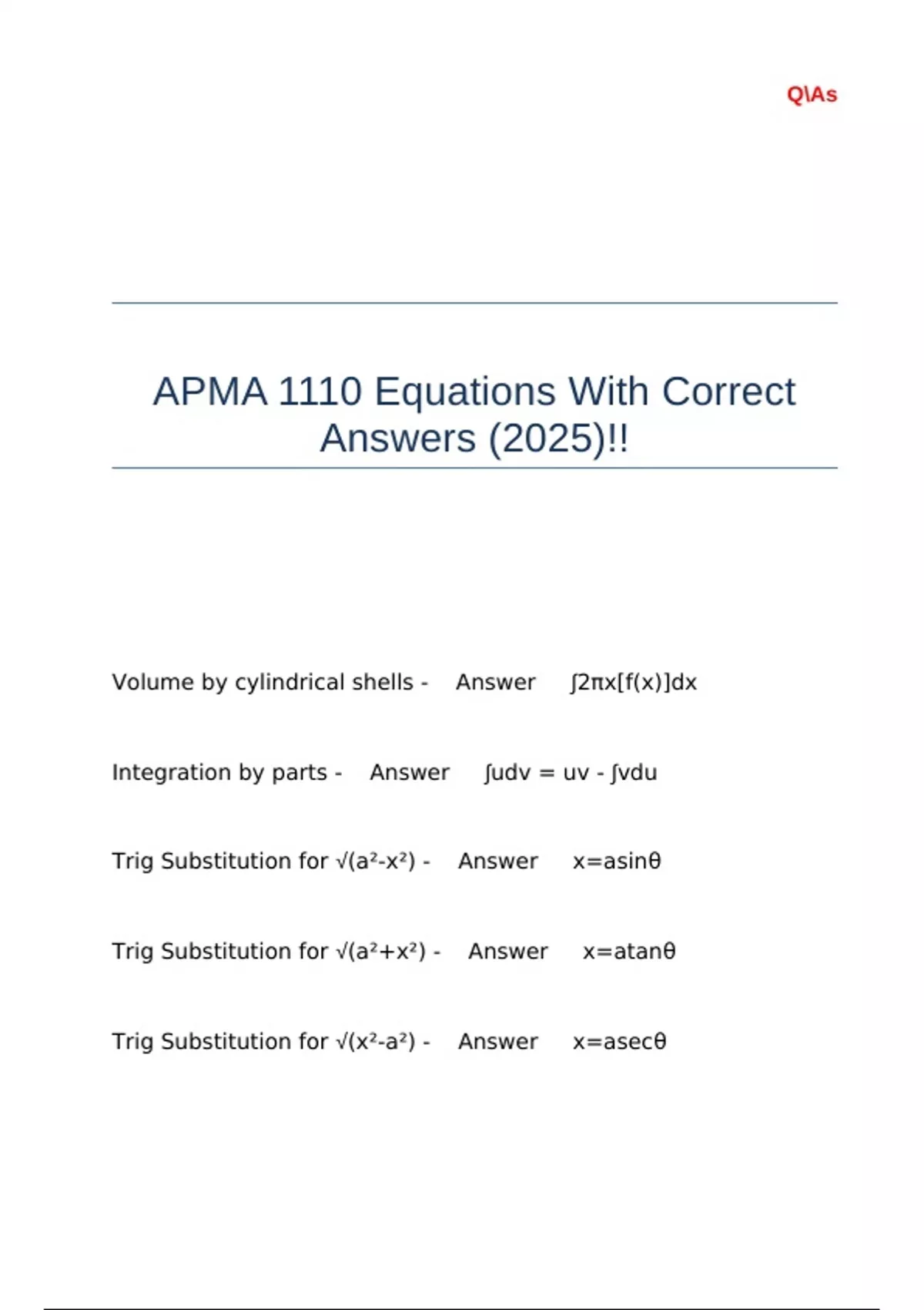 APMA 1110 (2025)!! - Stuvia US