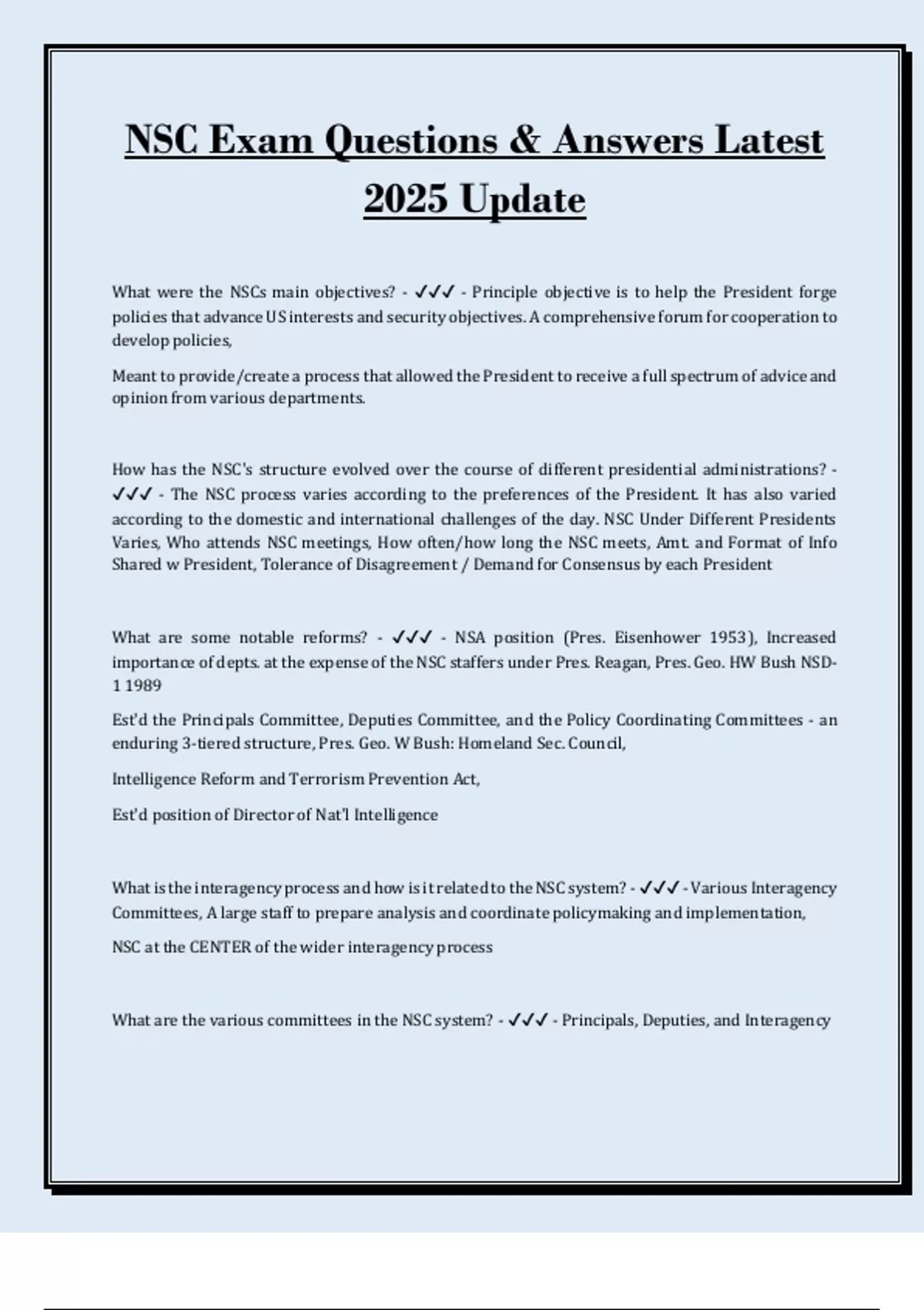 NSC Exam Questions & Answers Latest 2025 Update - NSC . - Stuvia US