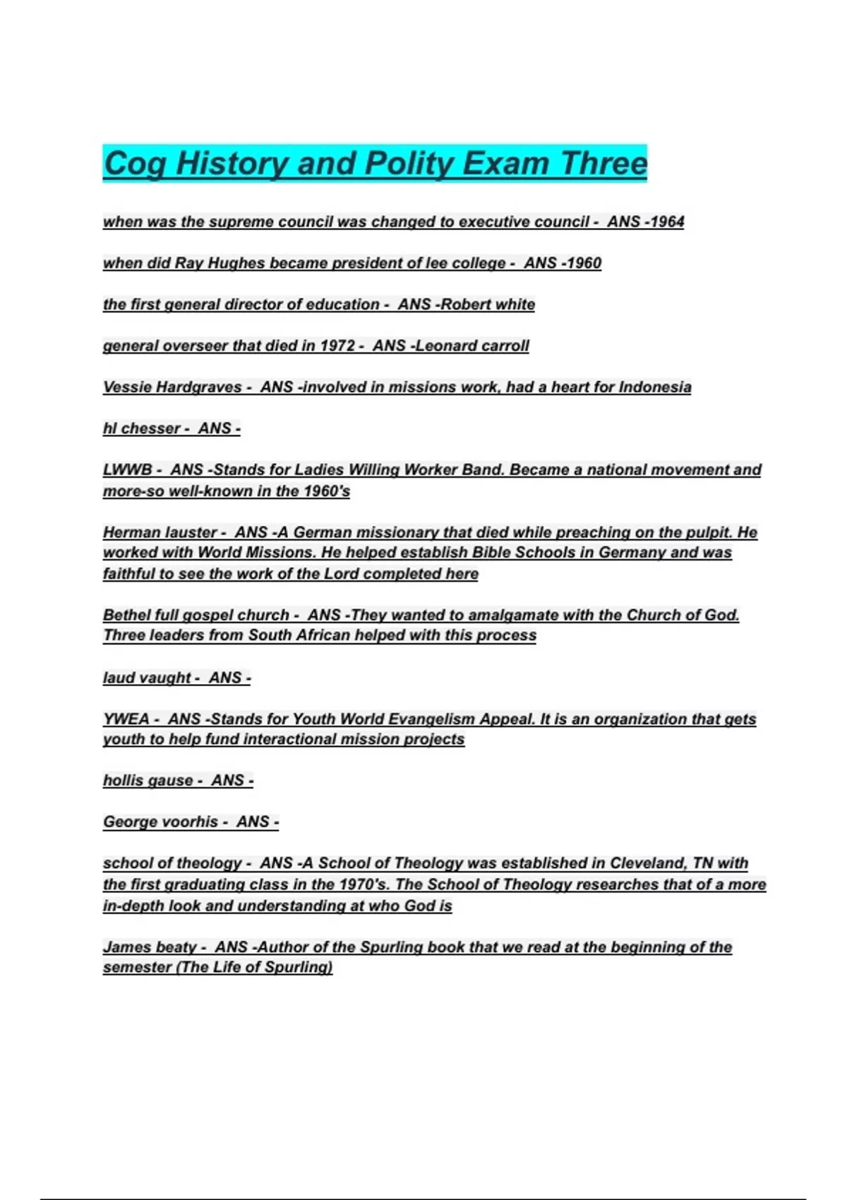 Cog History and Polity Exam Three Questions and Answers 2025/2026( A+ ...