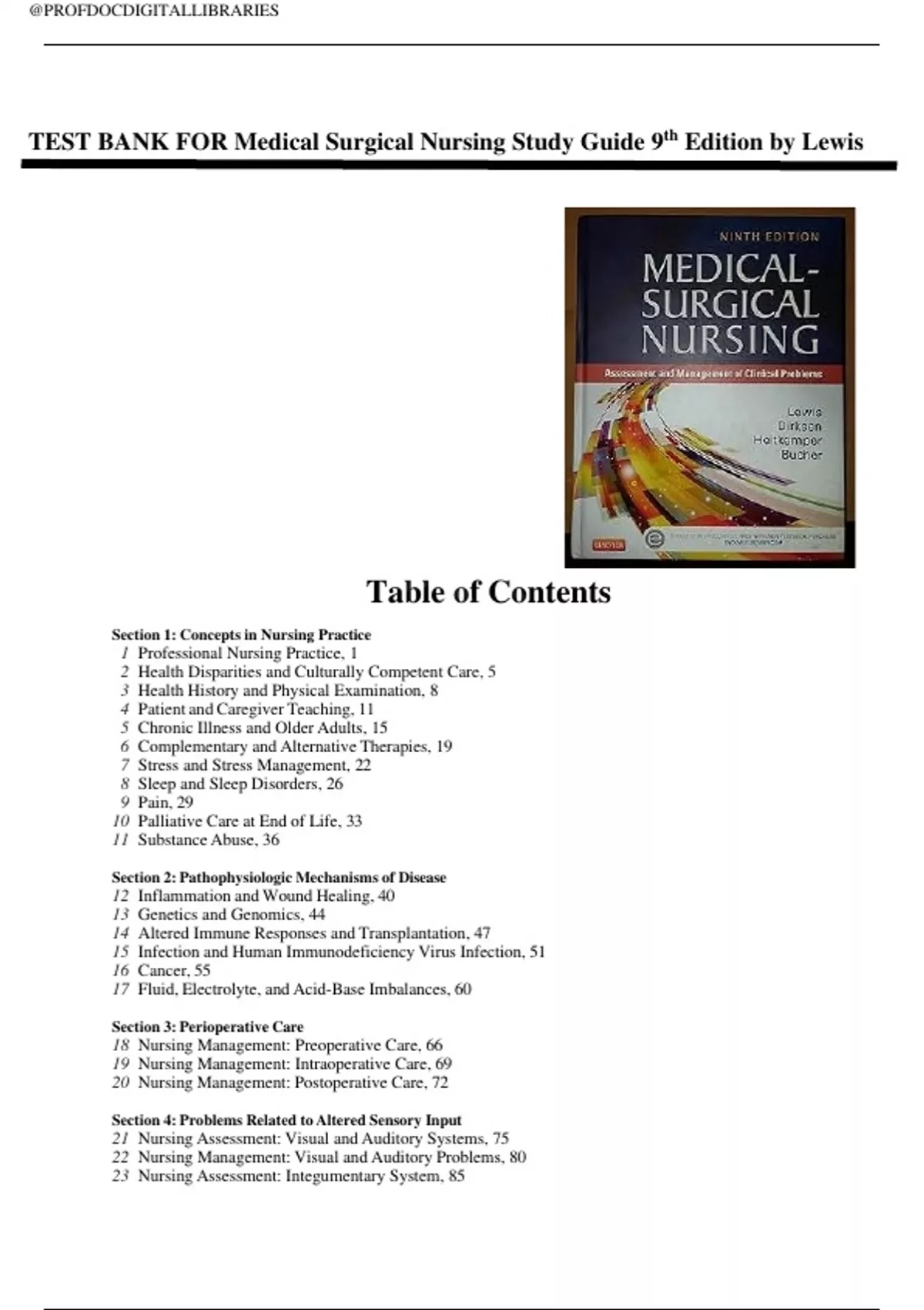 TEST BANK FOR Medical-Surgical Nursing: Assessment and Management of ...