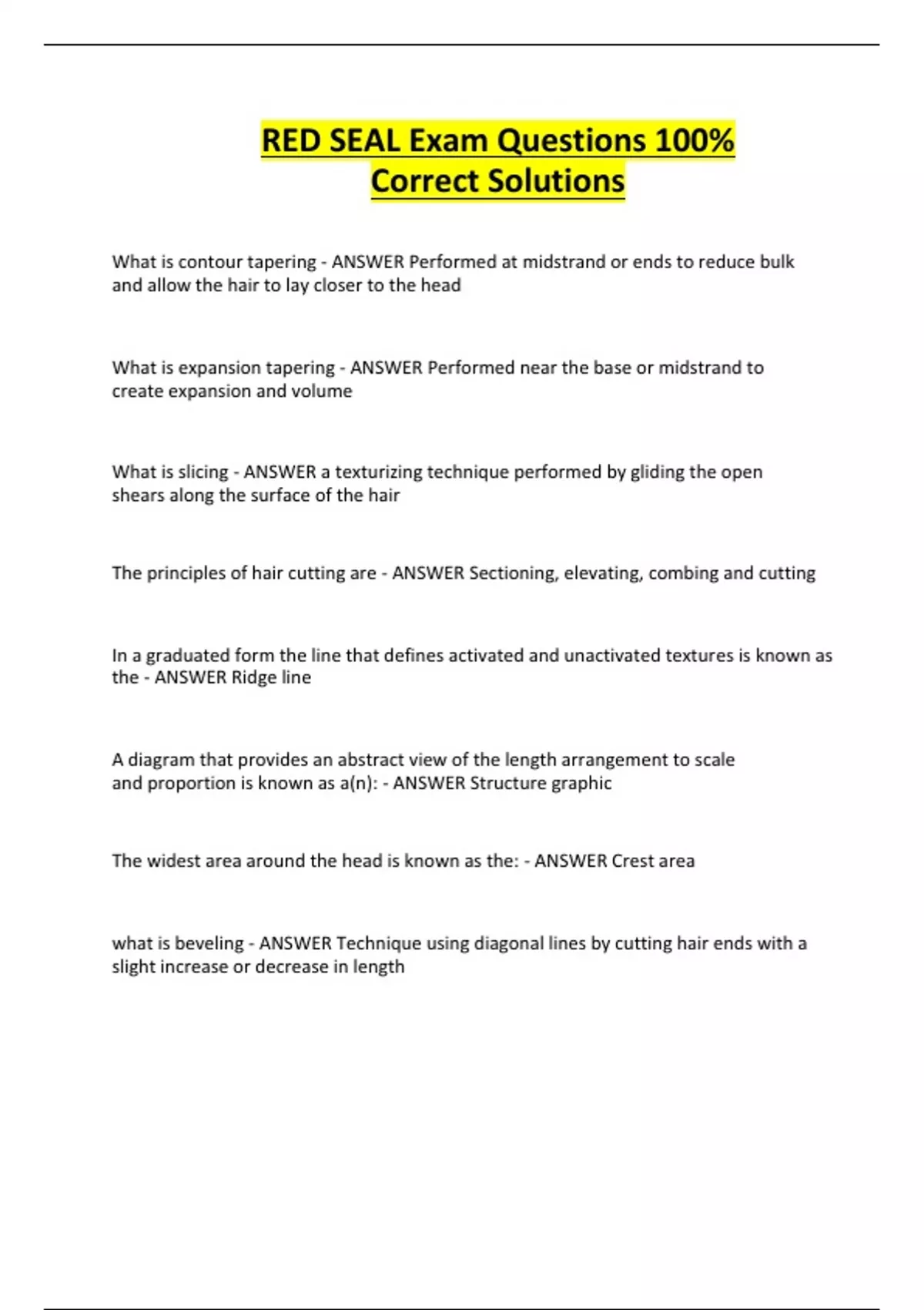 RED SEAL Exam Questions 100% Correct Solutions - RED SEAL - Stuvia US