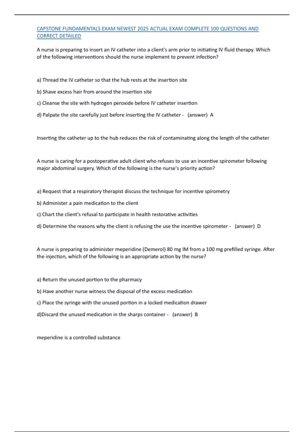 CAPSTONE FUNDAMENTALS EXAM NEWEST 2025 ACTUAL EXAM COMPLETE 100 ...