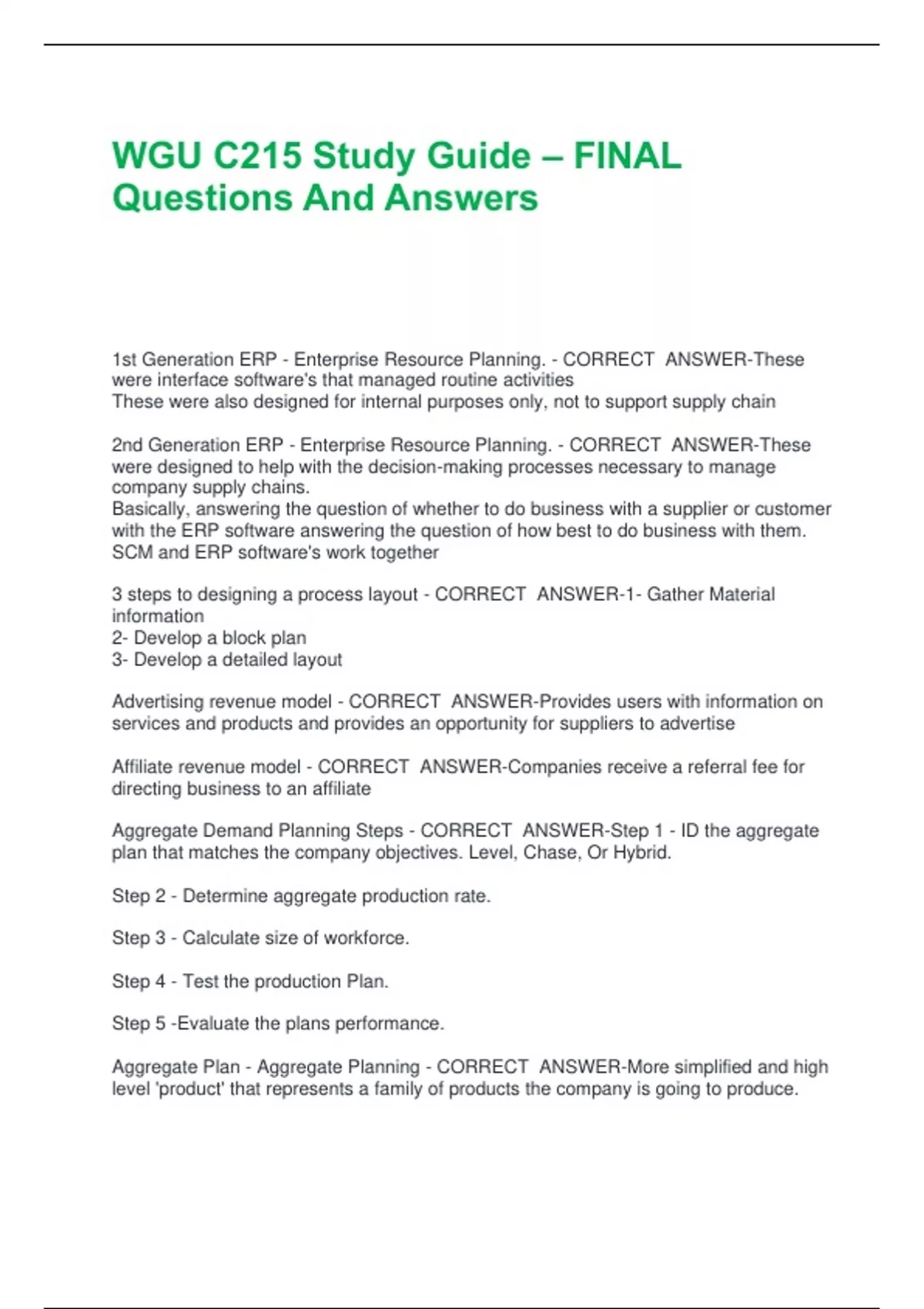 WGU C215 Study Guide – FINAL Questions And Answers - WGU C215 - Stuvia US