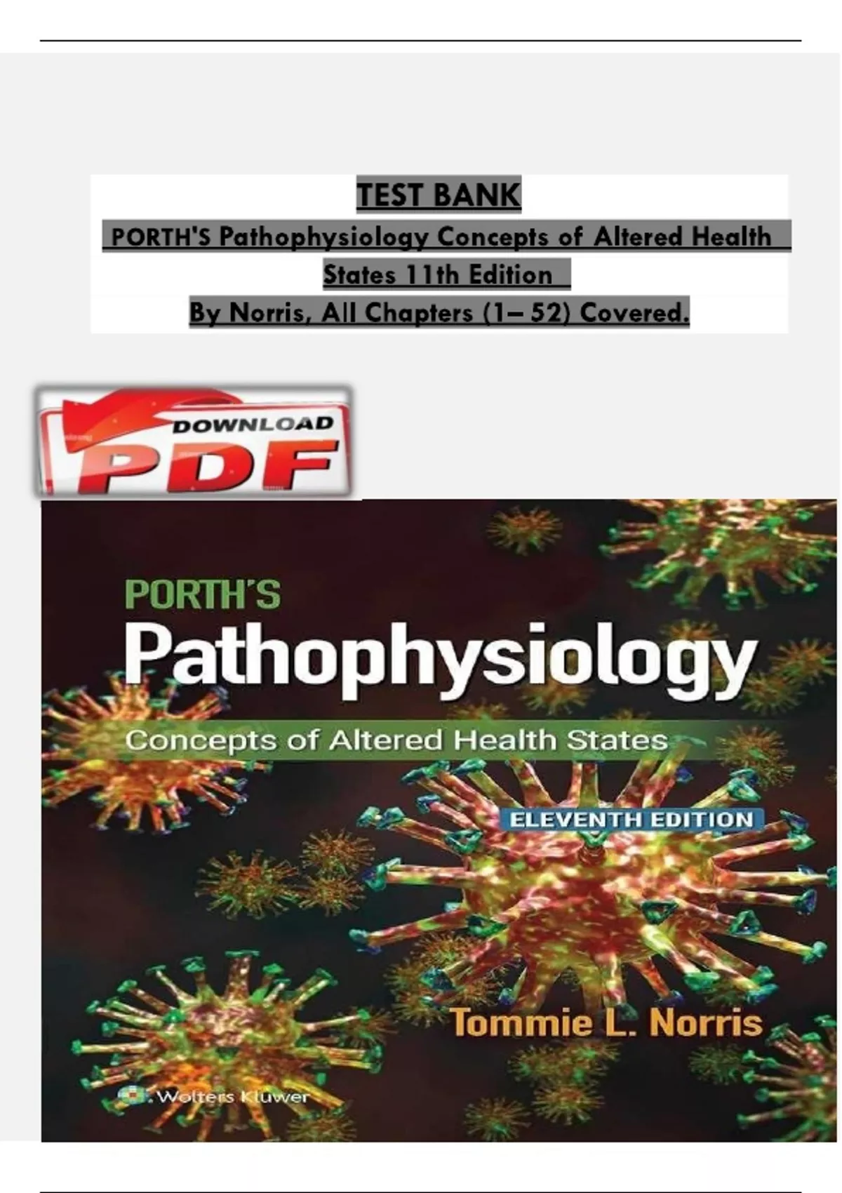 TEST BANK For Porth's Pathophysiology Concepts of Altered Health States ...