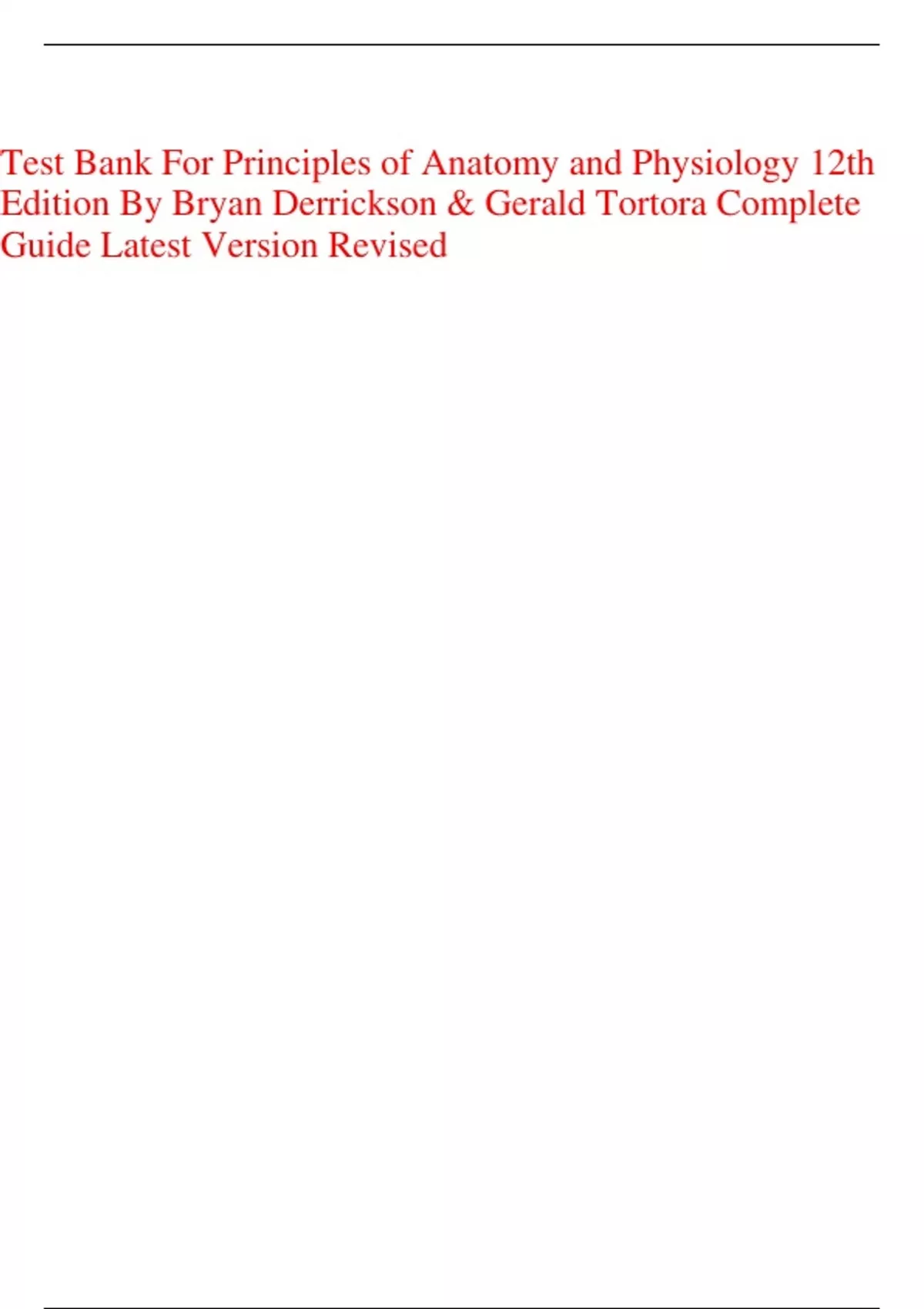 Test Bank For Principles of Anatomy and Physiology 12th Edition By ...
