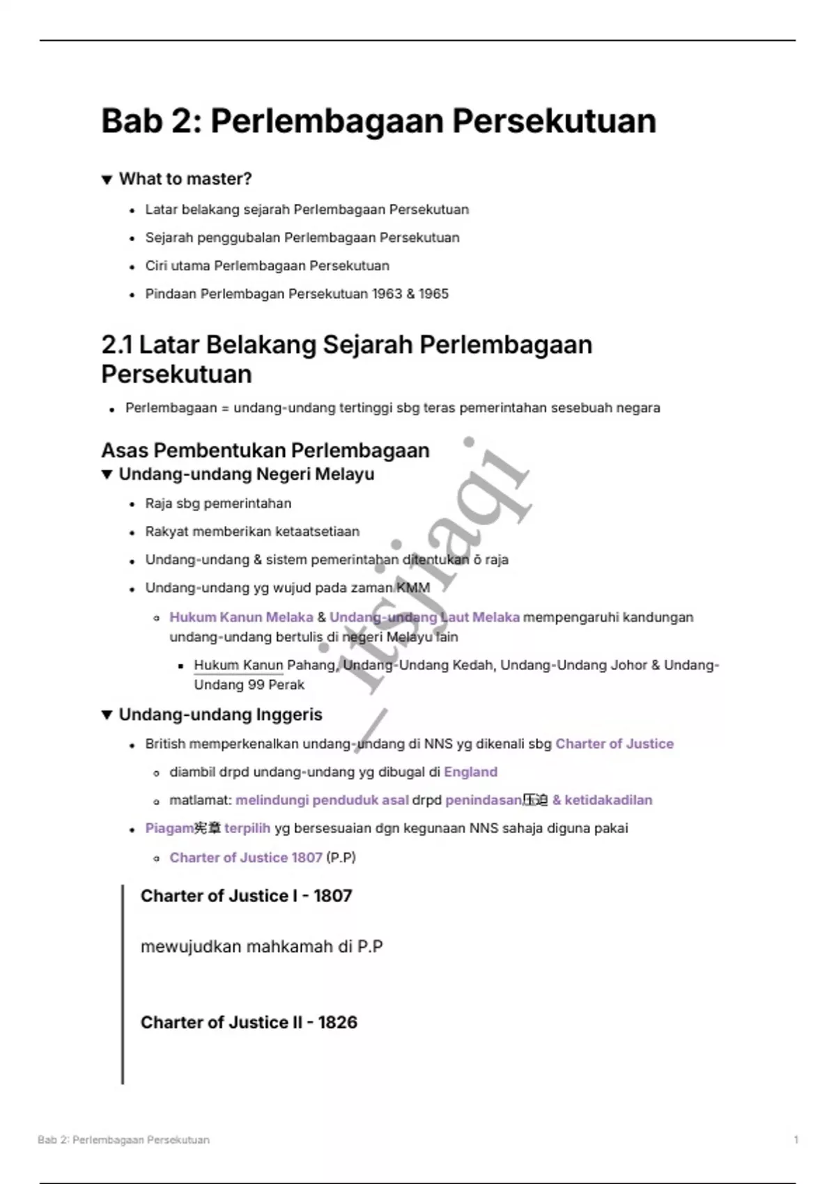 Summary - Tingkatan 5 Sejarah Bab 2 - Sejarah F5 - Stuvia US