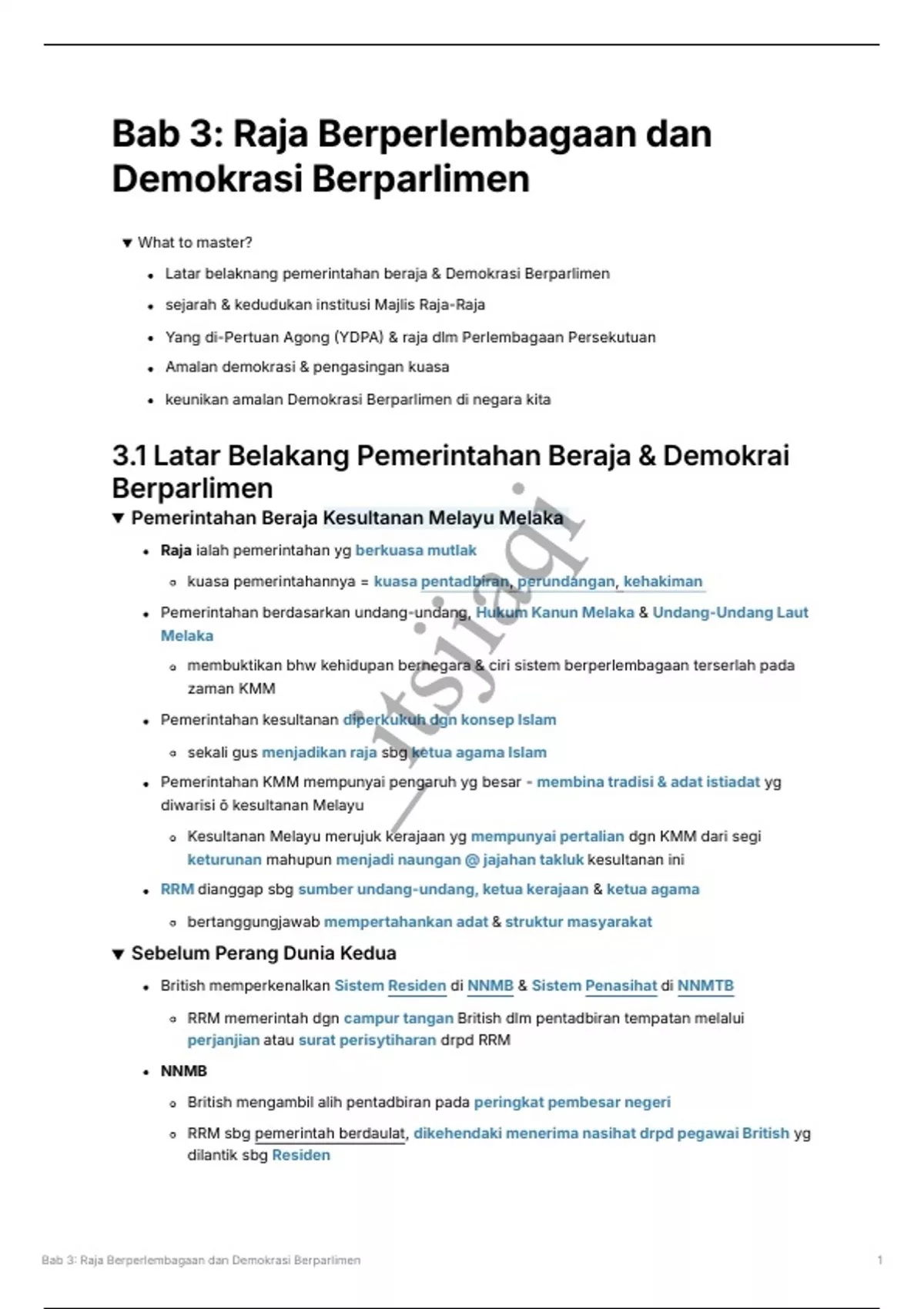 Summary - Tingkatan 5 Sejarah Bab 3 - Sejarah F5 - Stuvia US