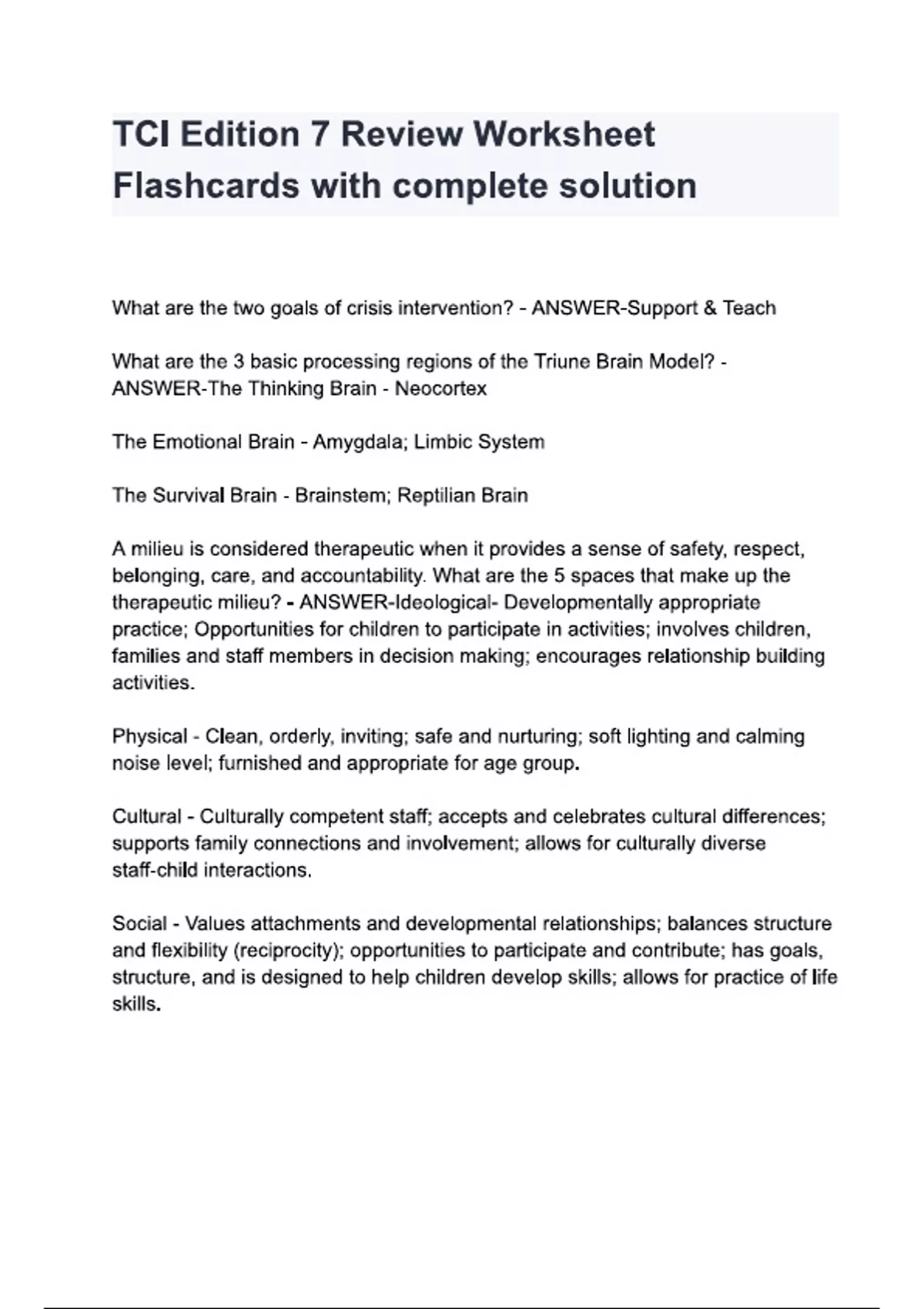 TCI Edition 7 Review Worksheet Flashcards with complete solution - TCI ...