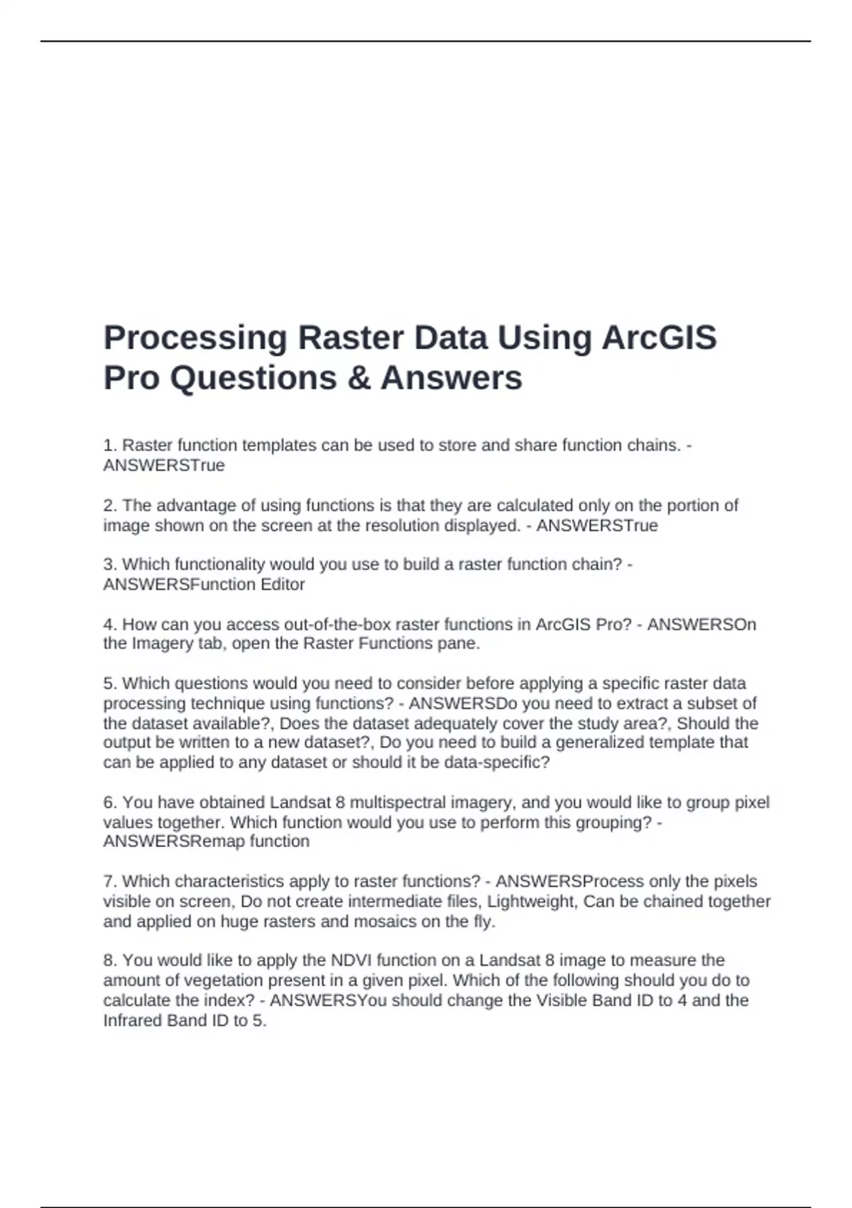 Processing Raster Data Using Arcgis Pro Questions And Answers Processing Raster Data Using