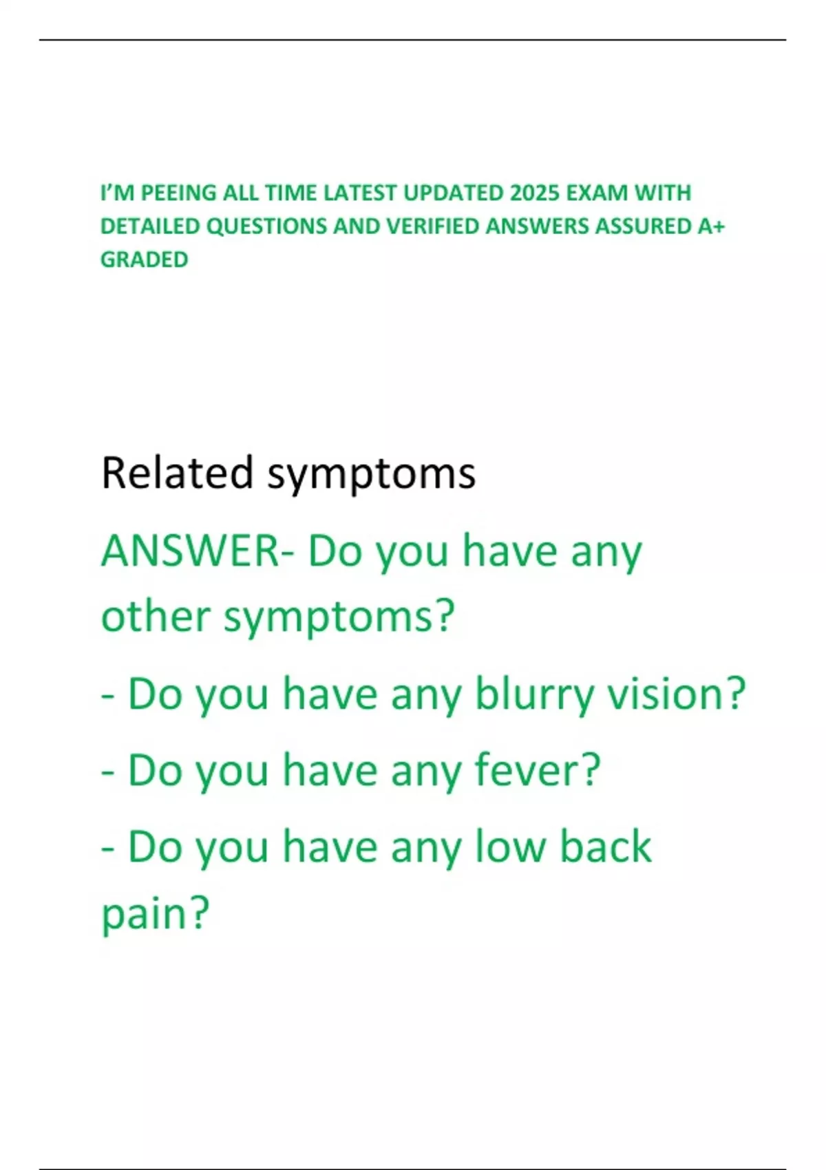 I’M PEEING ALL TIME LATEST UPDATED 2025 EXAM WITH DETAILED QUESTIONS ...