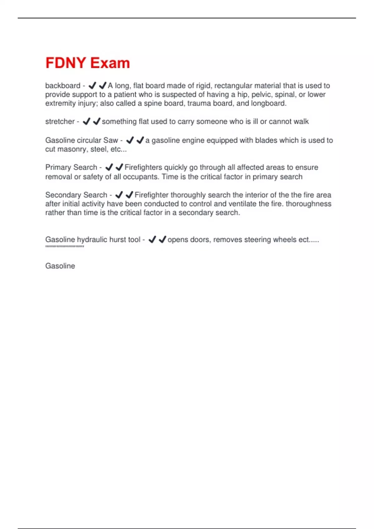 FDNY Exam All Possible Questions and Answers with complete solution ...