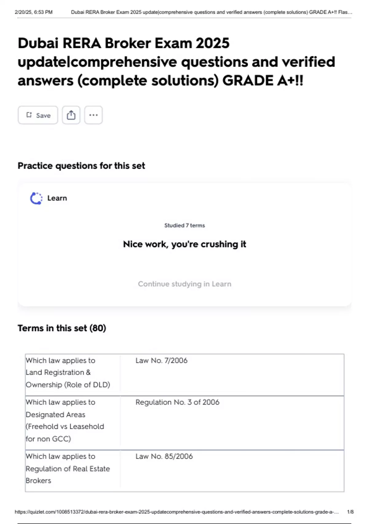 Dubai RERA Broker Exam 2025 update|comprehensive questions and verified ...