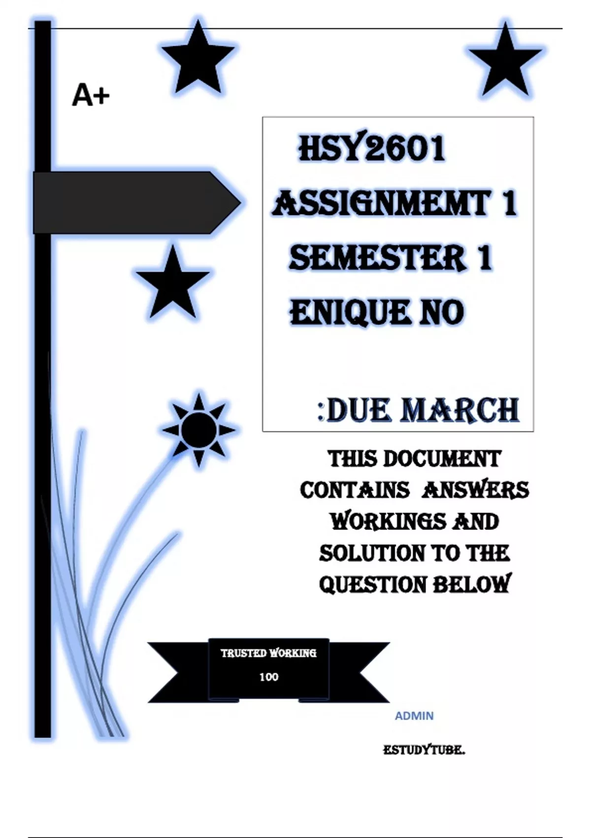HSY2601 Assignment 1 (COMPLETE ANSWERS) Semester 1 2025 - DUE March ...