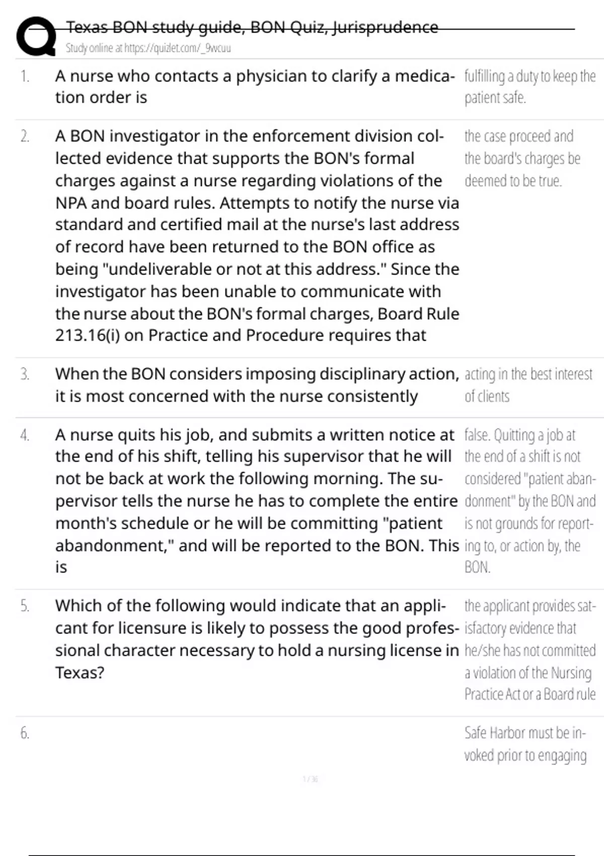 Texas Nursing Jurisprudence BON Study Guide Exam (Latest 2025 / 2026 ...