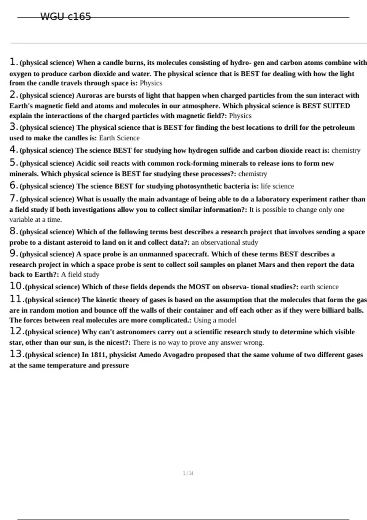 WGU c165 Questions and Answers 2025 - Wgu C165 - Stuvia US