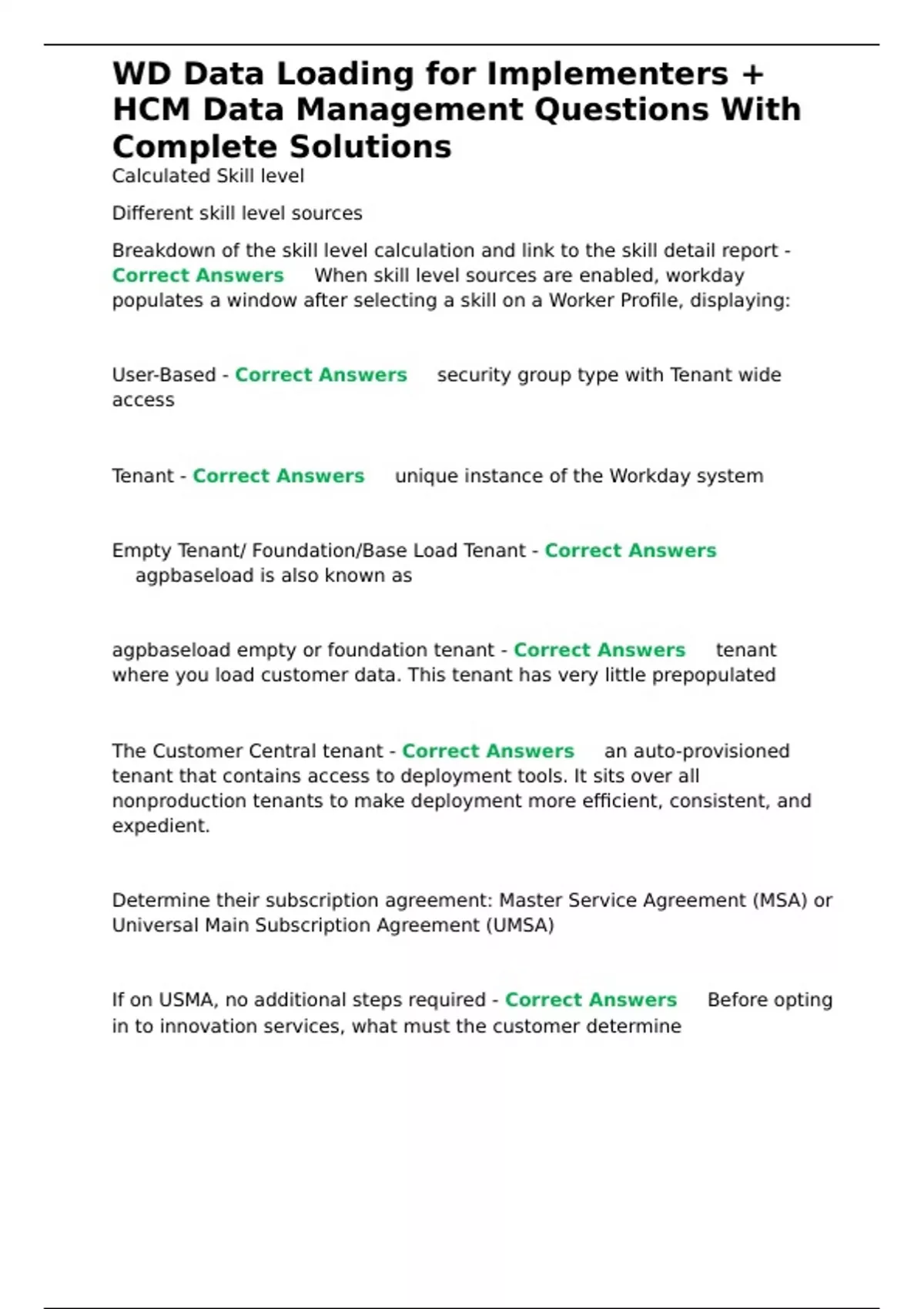 WD Data Loading for Implementers + HCM Data Management Questions With Complete Solutions - WD ...