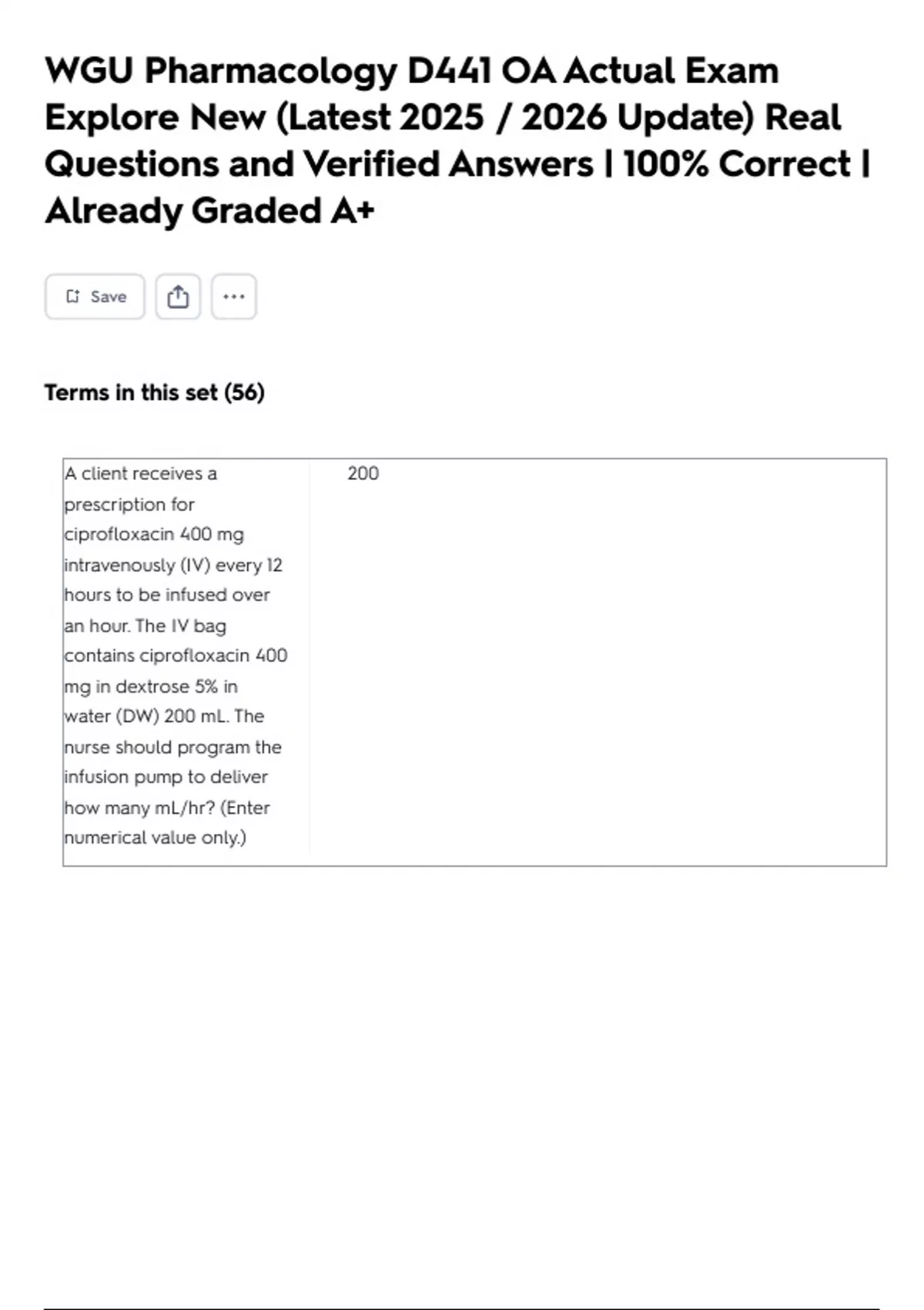 WGU Pharmacology D441 OA Actual Exam Explore New (Latest 2025 / 2026 ...