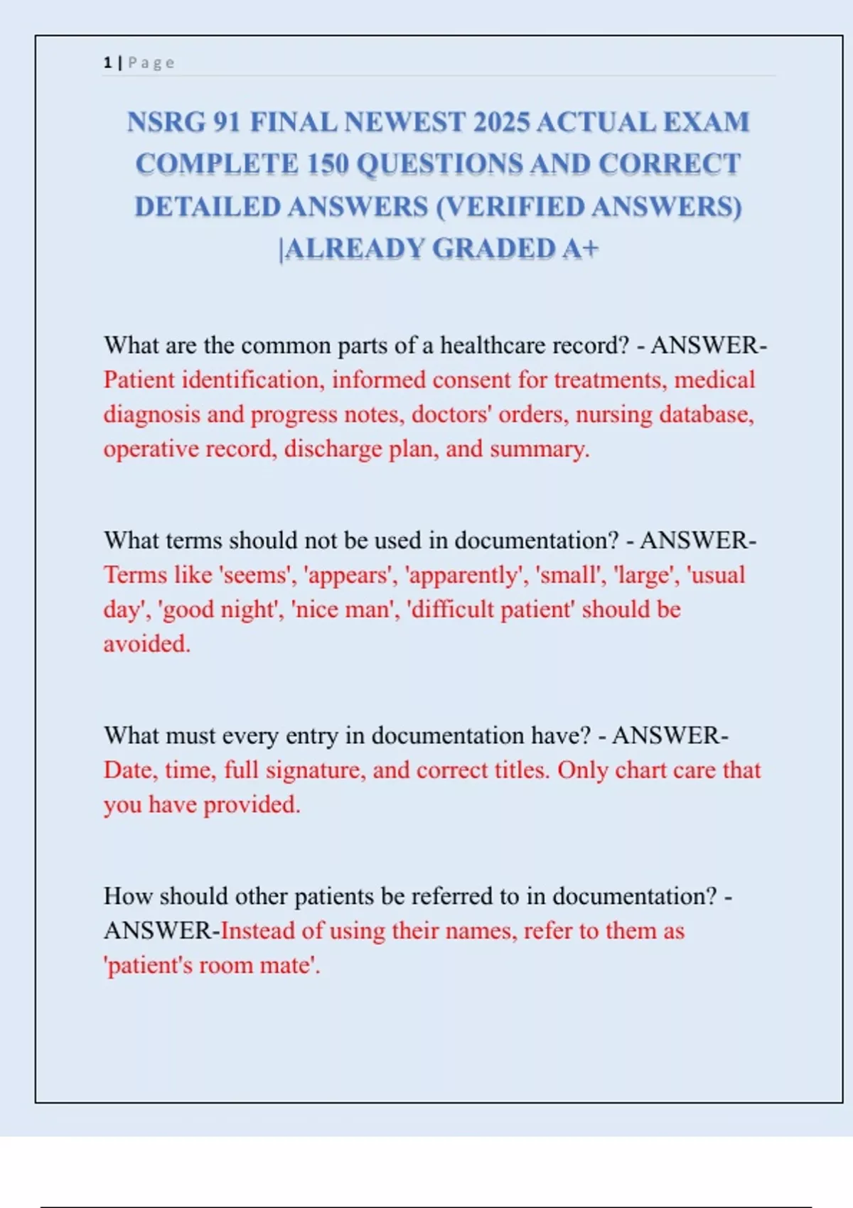 NSRG 91 FINAL NEWEST 2025 ACTUAL EXAM COMPLETE 150 QUESTIONS AND CORRECT DETAILED ANSWERS ...