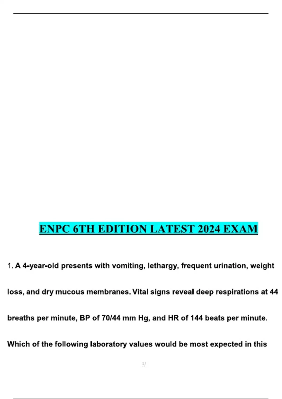 NEWEST ENPC 6TH EDITION 2024 EXAM COMPLETE REAL EXAM QUESTIONS AND ...